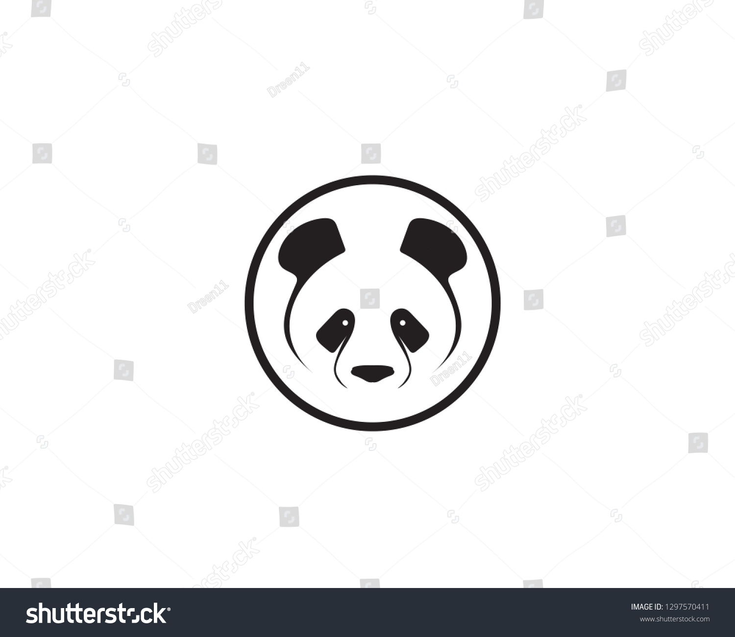 Panda Logo Black White Head Vector Stock Vector (Royalty Free) 1297570411