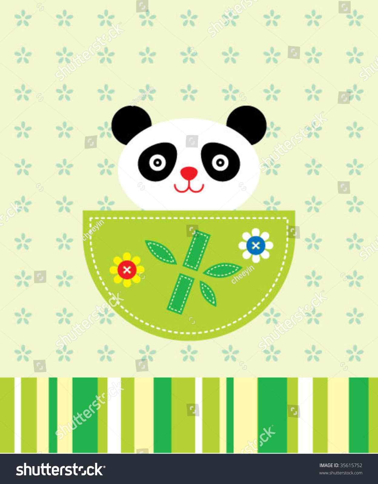 Panda Pocket Greeting Stock Vector (Royalty Free) 35615752 | Shutterstock
