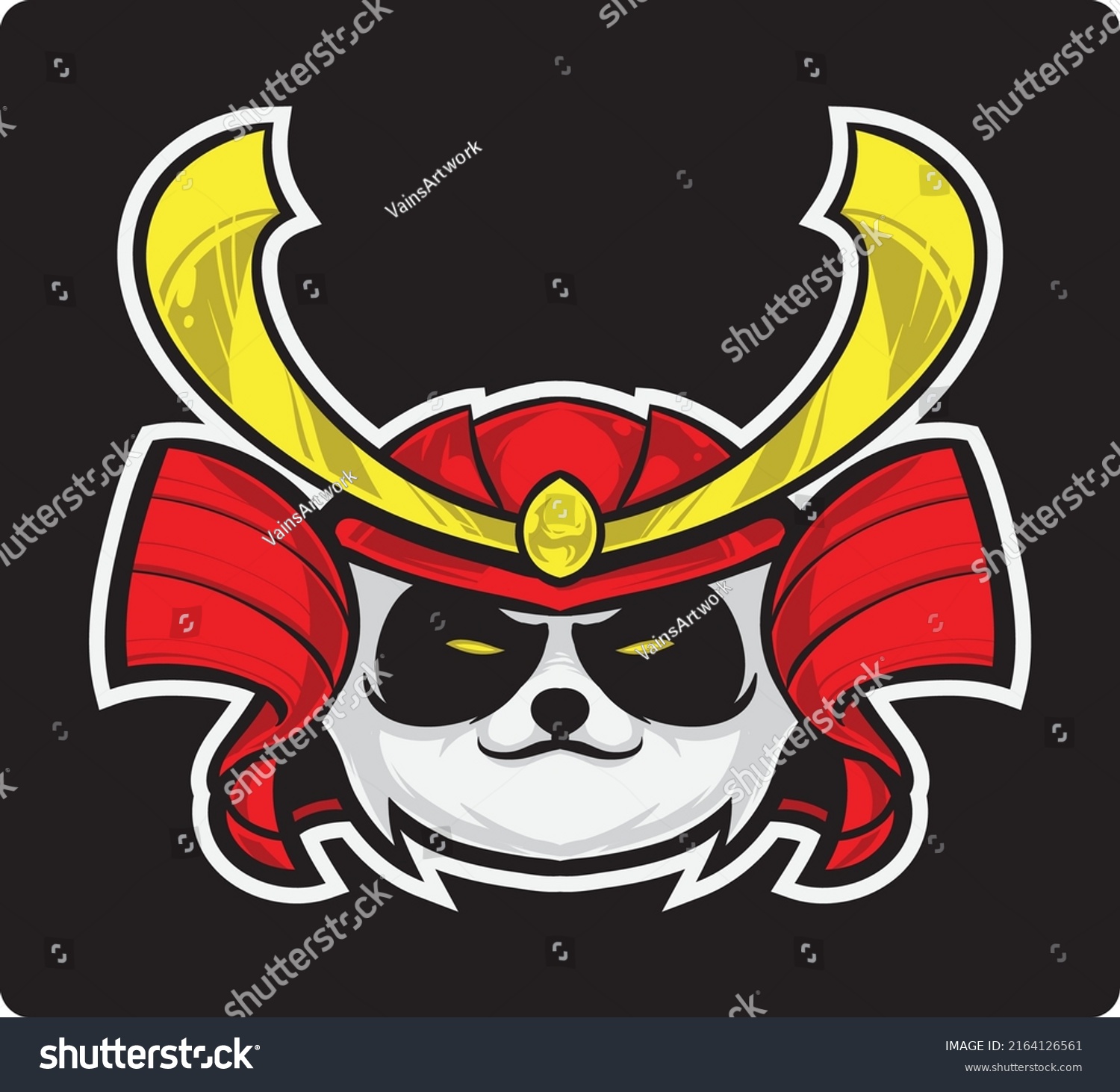 Panda Samurai Ronin Head Vector Logo Stock Vector (Royalty Free ...
