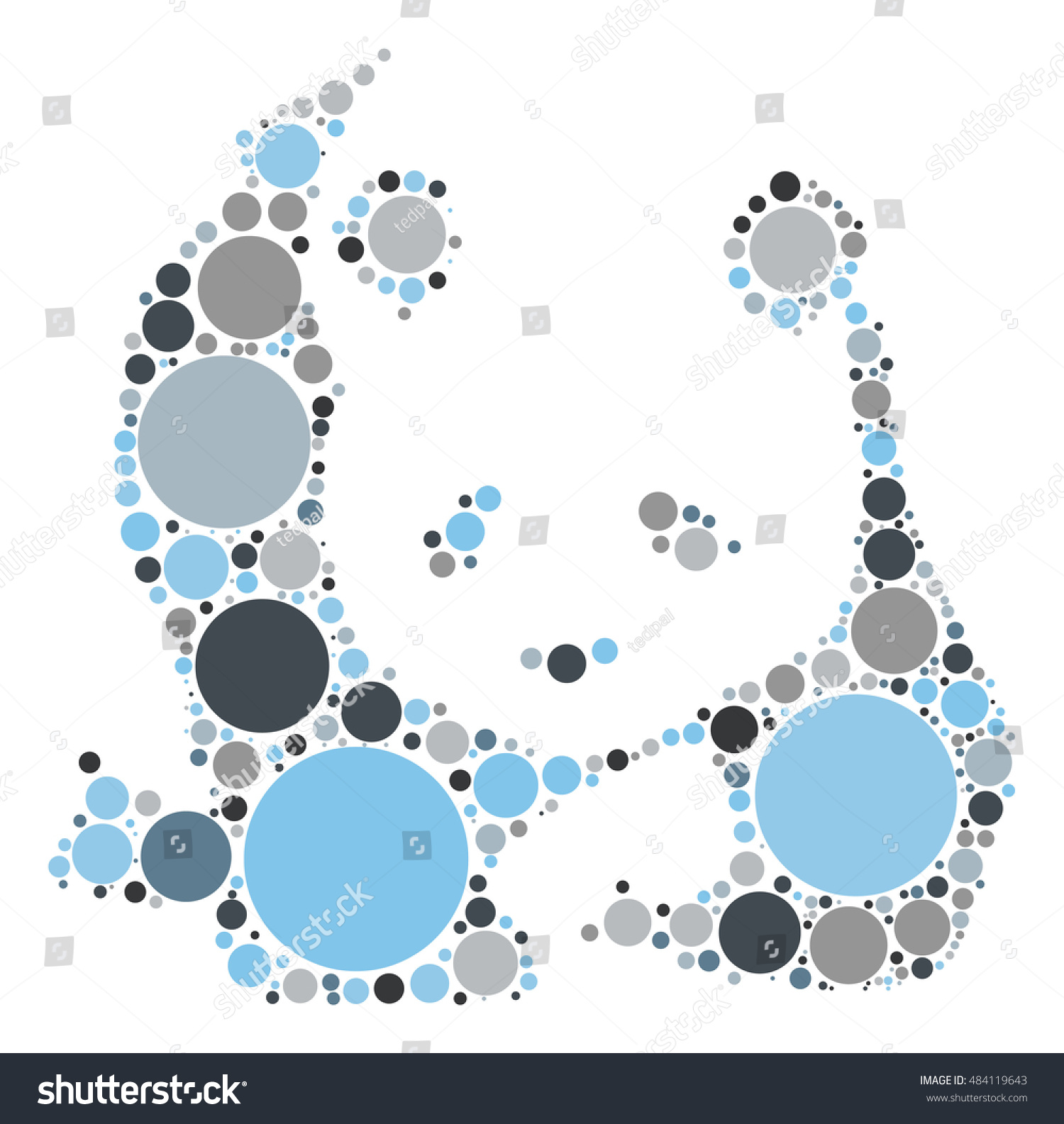 Panda Shape Vector Design By Color Stock Vector (Royalty Free ...