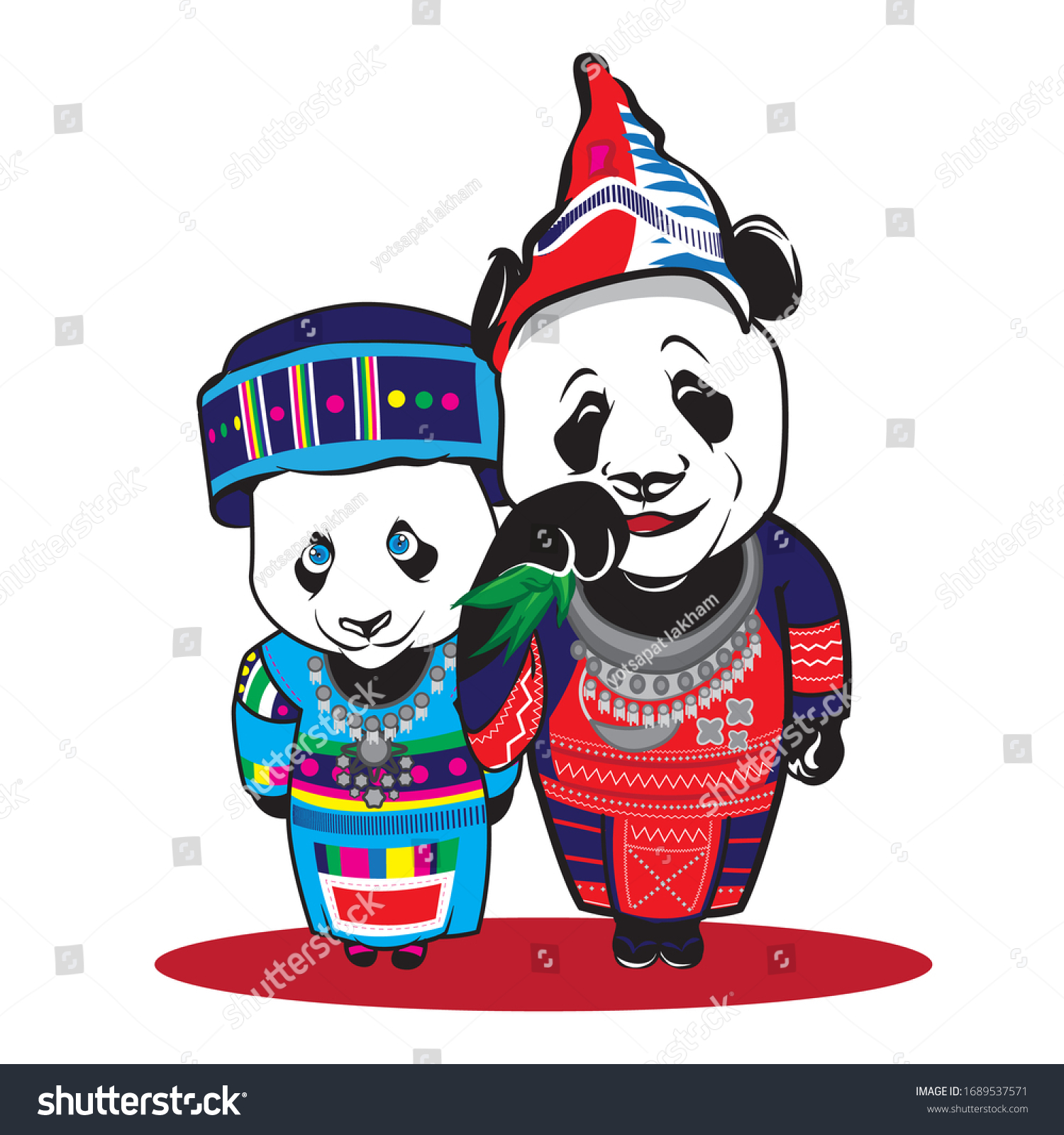 Panda Vector Drawing Illustration: เวกเตอร์สต็อก (ปลอดค่าลิขสิทธิ์ ...