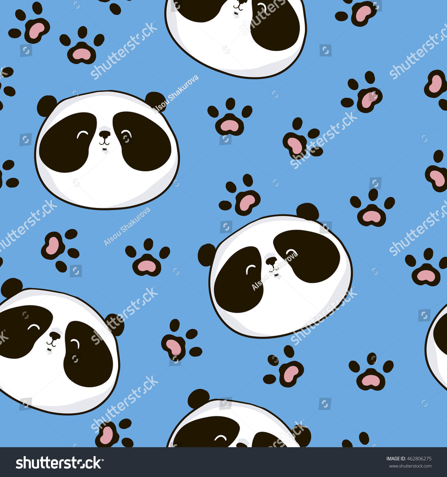 Panda Vector Illustration Stock Vector (Royalty Free) 462806275 ...