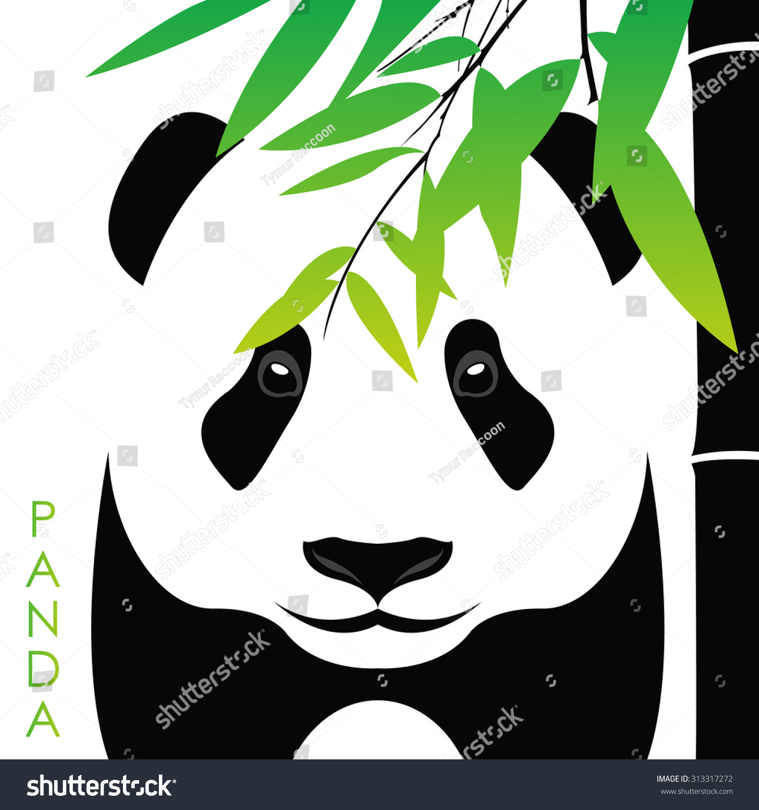 Panda Bamboo Design Template Stock Vector (Royalty Free) 313317272