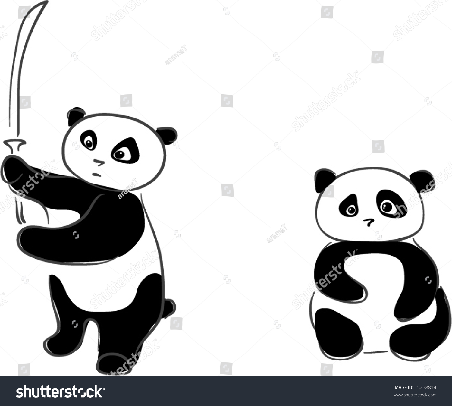 Panda Sword Stock Vector (Royalty Free) 15258814 | Shutterstock