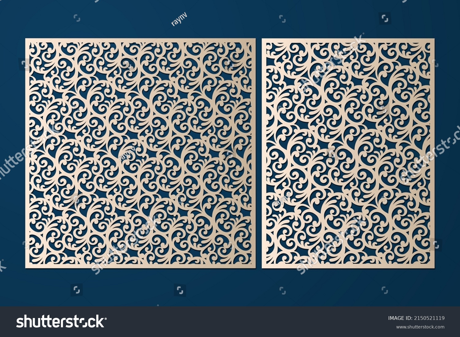 Panels Swirls Pattern Laser Cut Templates Stock Vector (Royalty Free ...