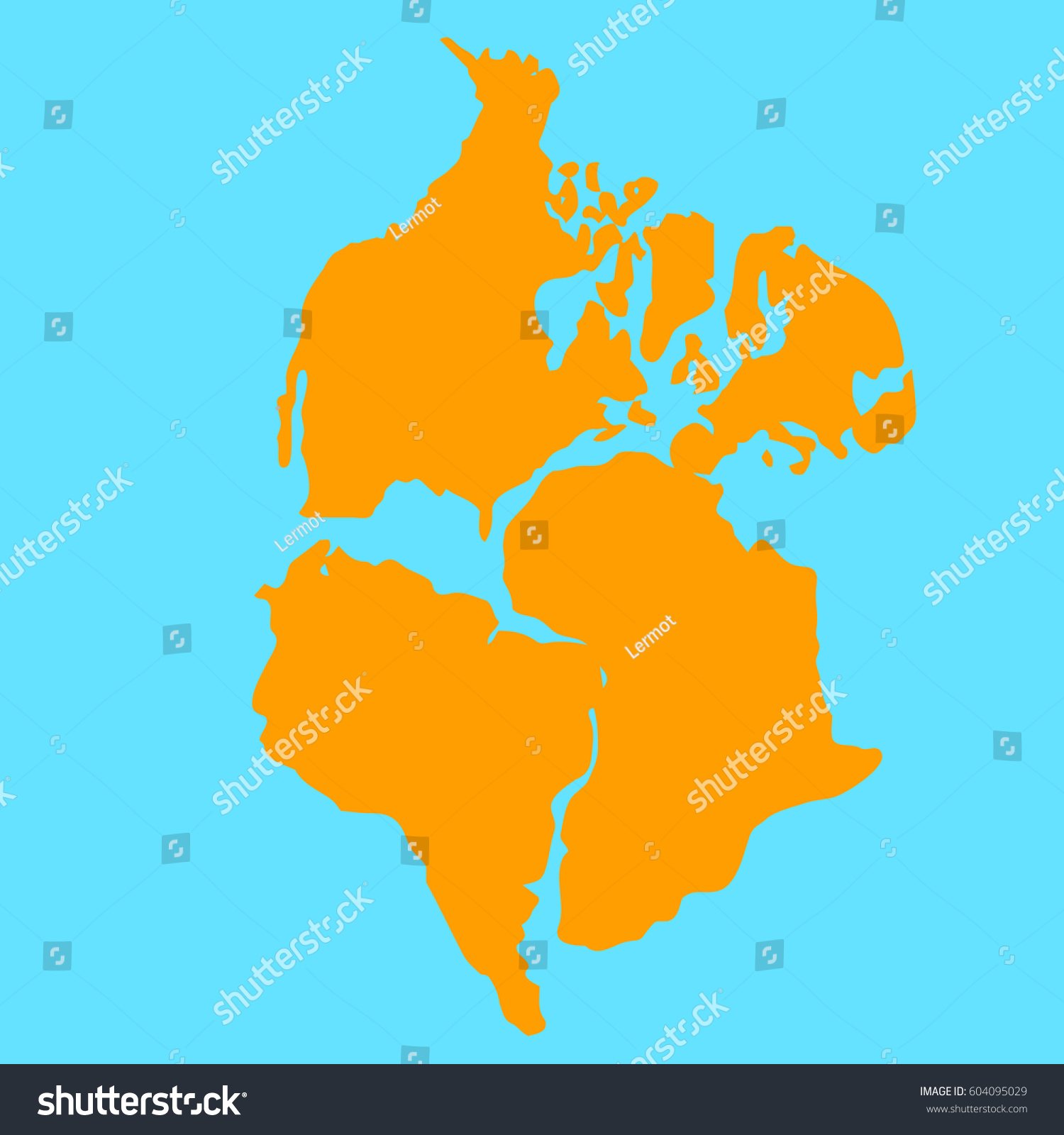 Pangaea Gondwana Stock Vector 604095029 - Shutterstock