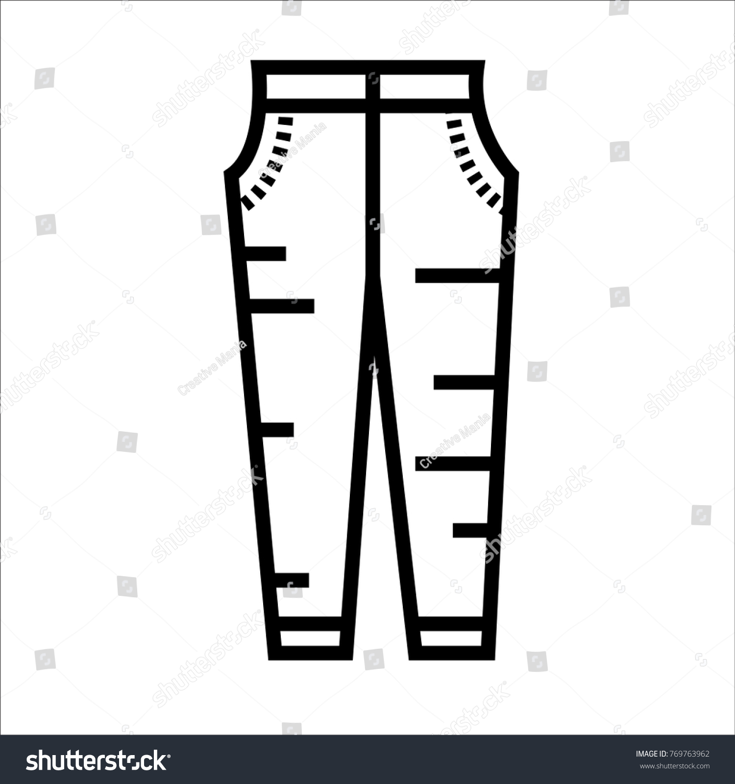 Pant Vector Outline Icon Stock Vector (Royalty Free) 769763962 ...