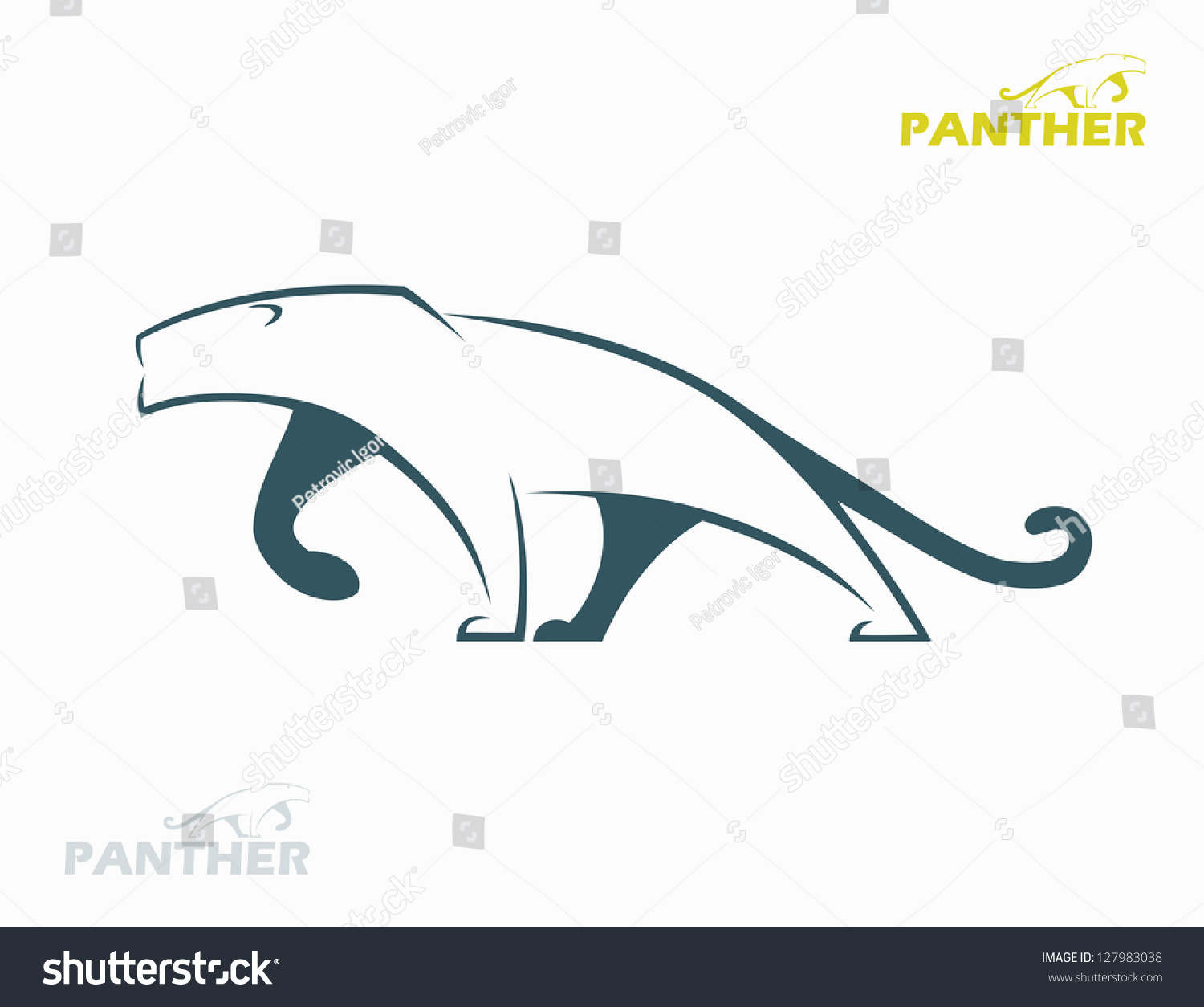 Panther Label Vector Illustration Stock Vector (Royalty Free) 127983038 ...