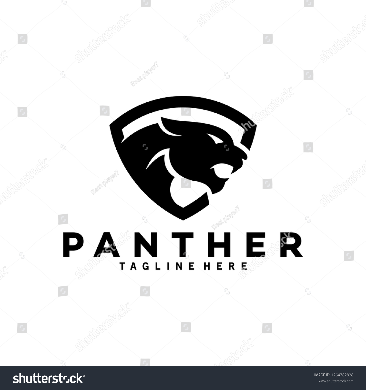 Panther Logo Wild Animals Stock Vector (Royalty Free) 1264782838 ...