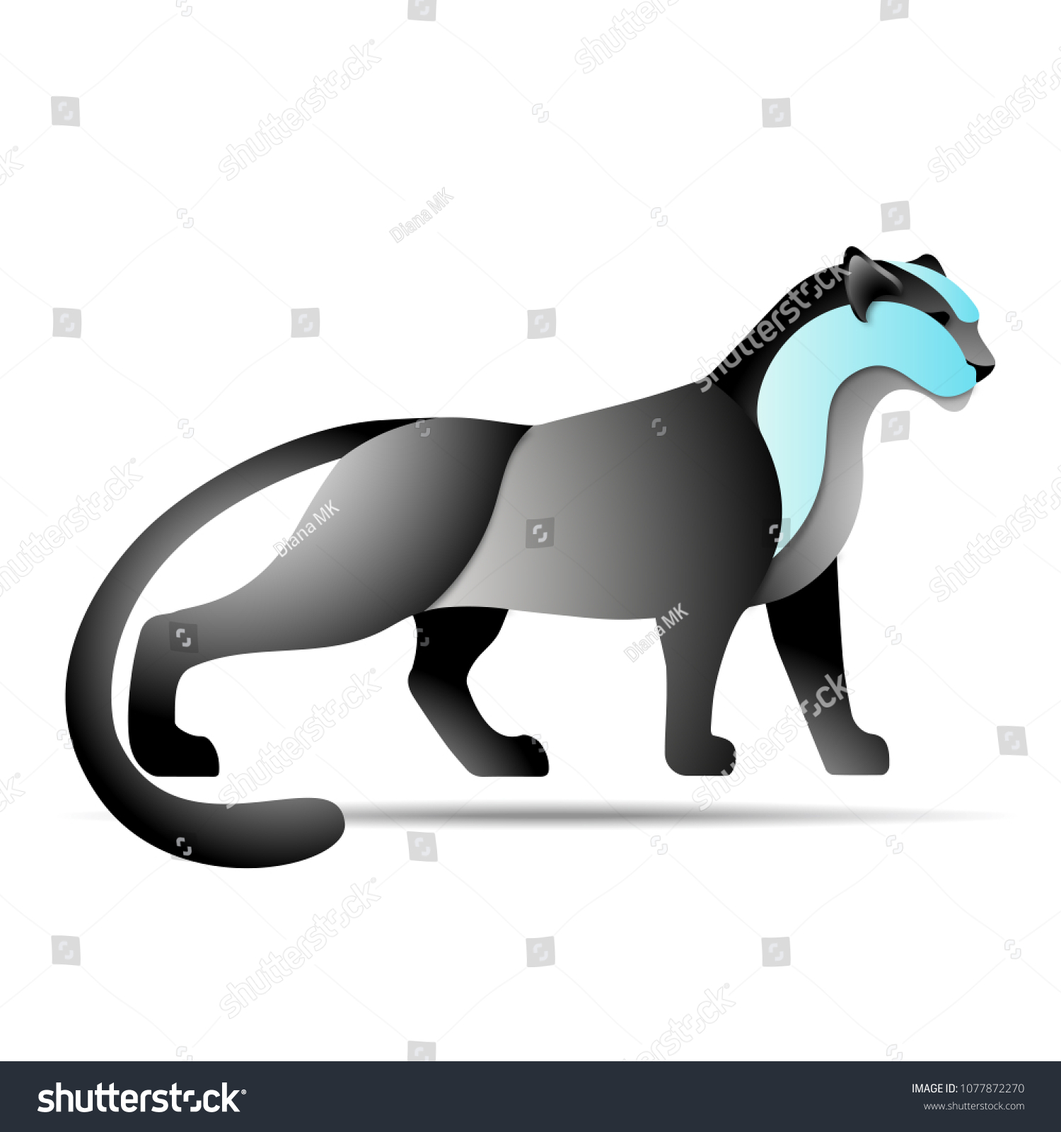 Panther Vector Illustration Stock Vector (Royalty Free) 1077872270