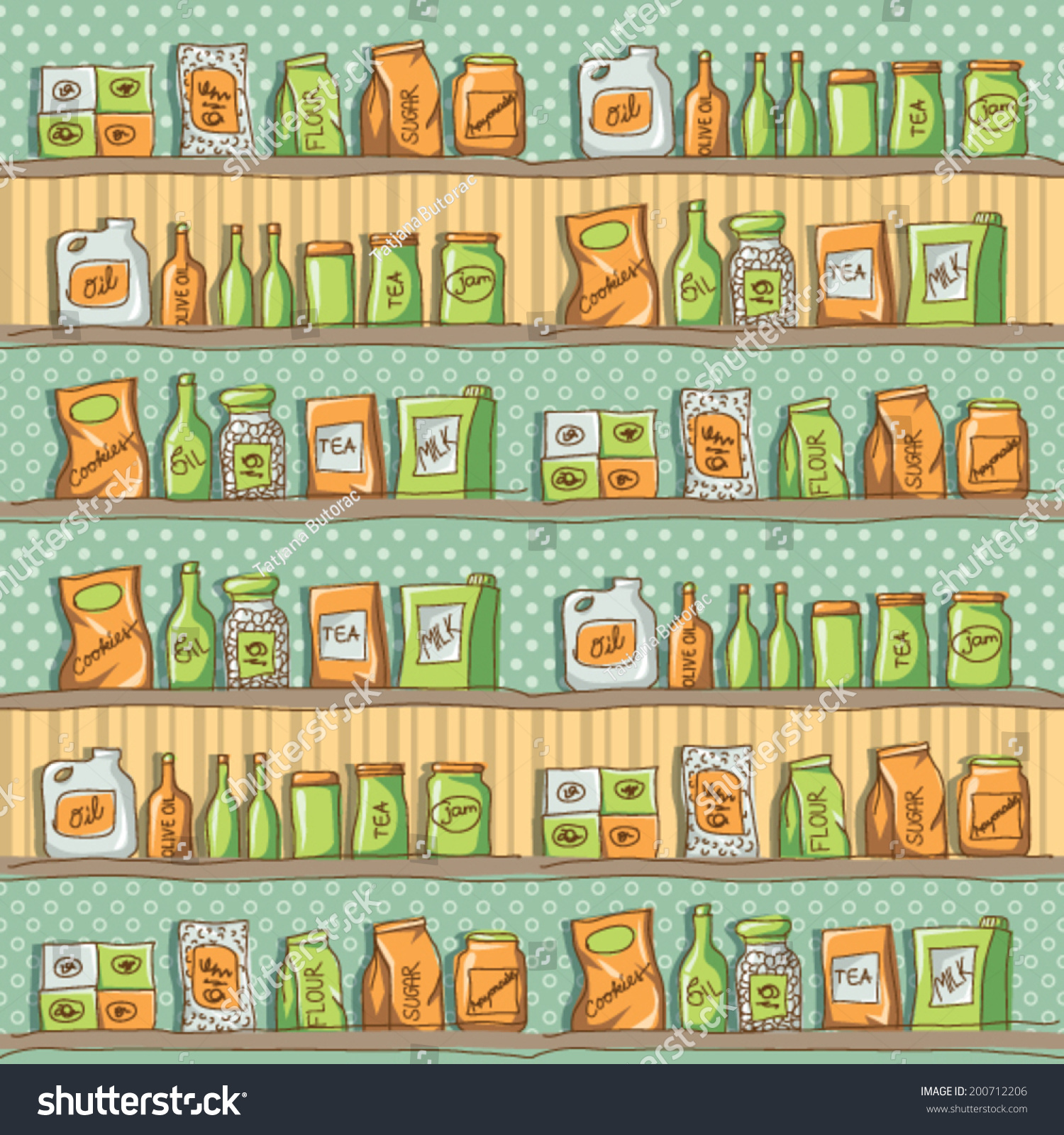 Cartoon Clipart Food Pantry Shelf