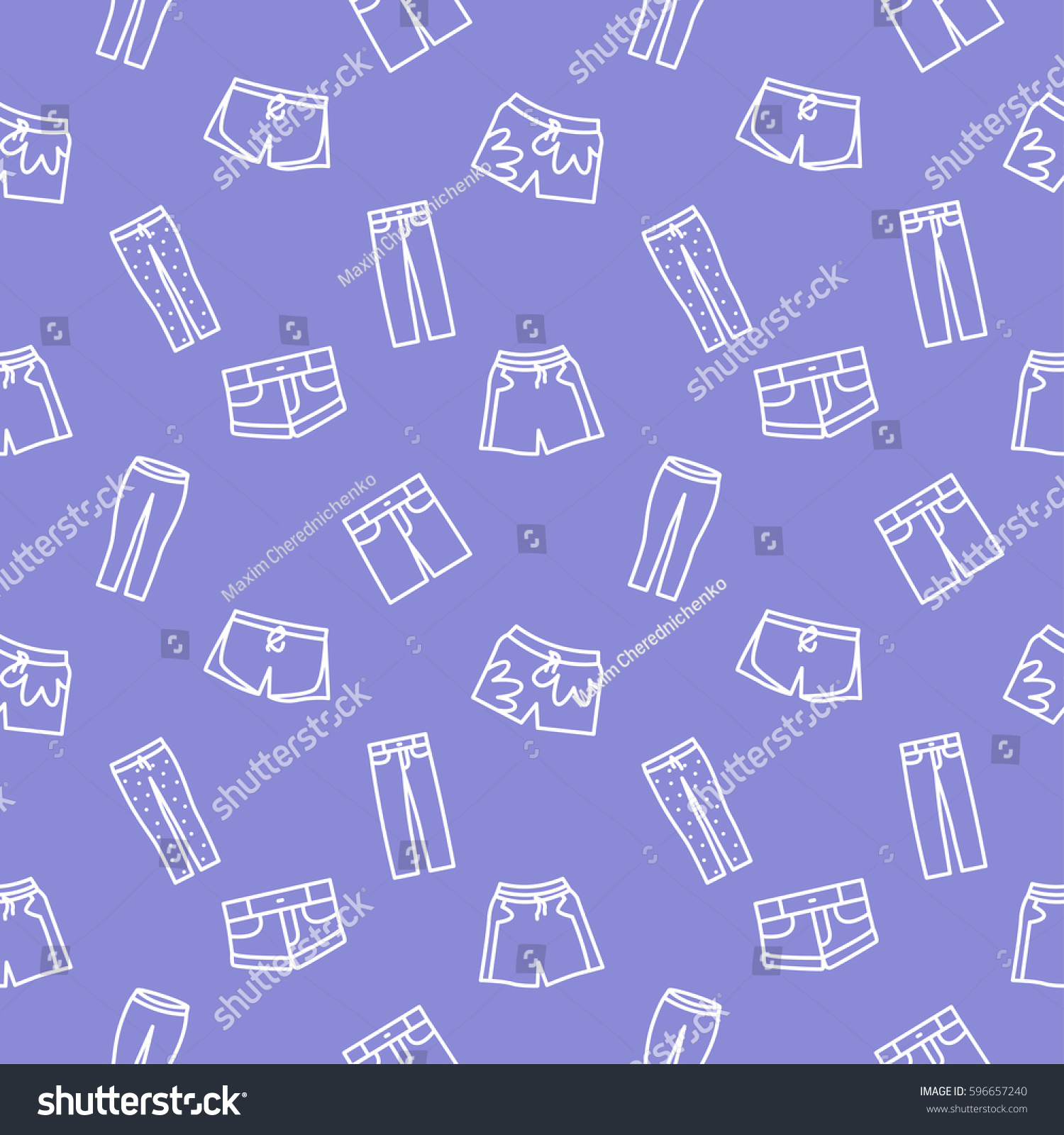 Pants Background Seamless Pattern Trendy Purple Stock Vector (Royalty ...