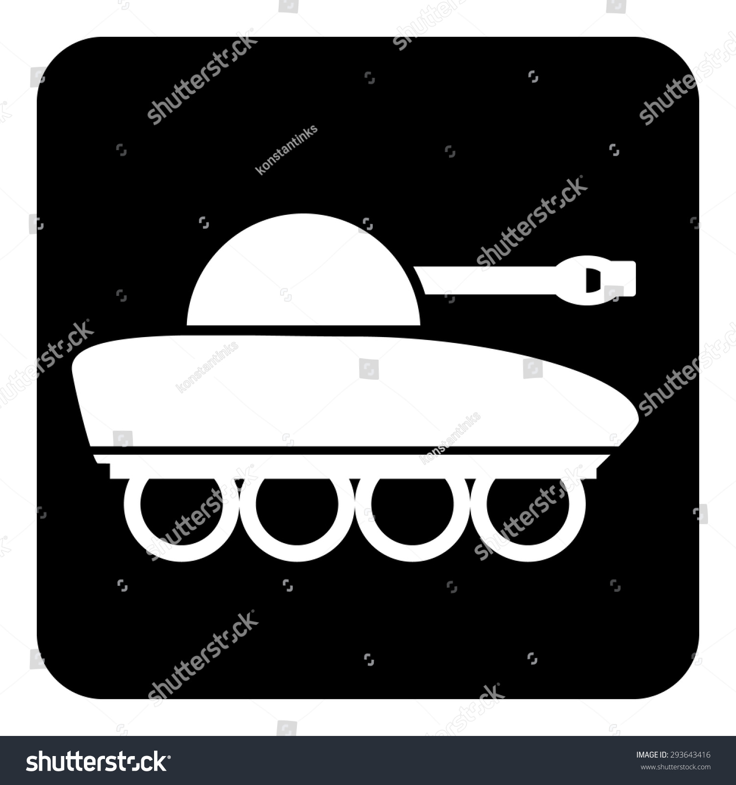 Panzer Symbol Button On White Background: vector de stock (libre de ...