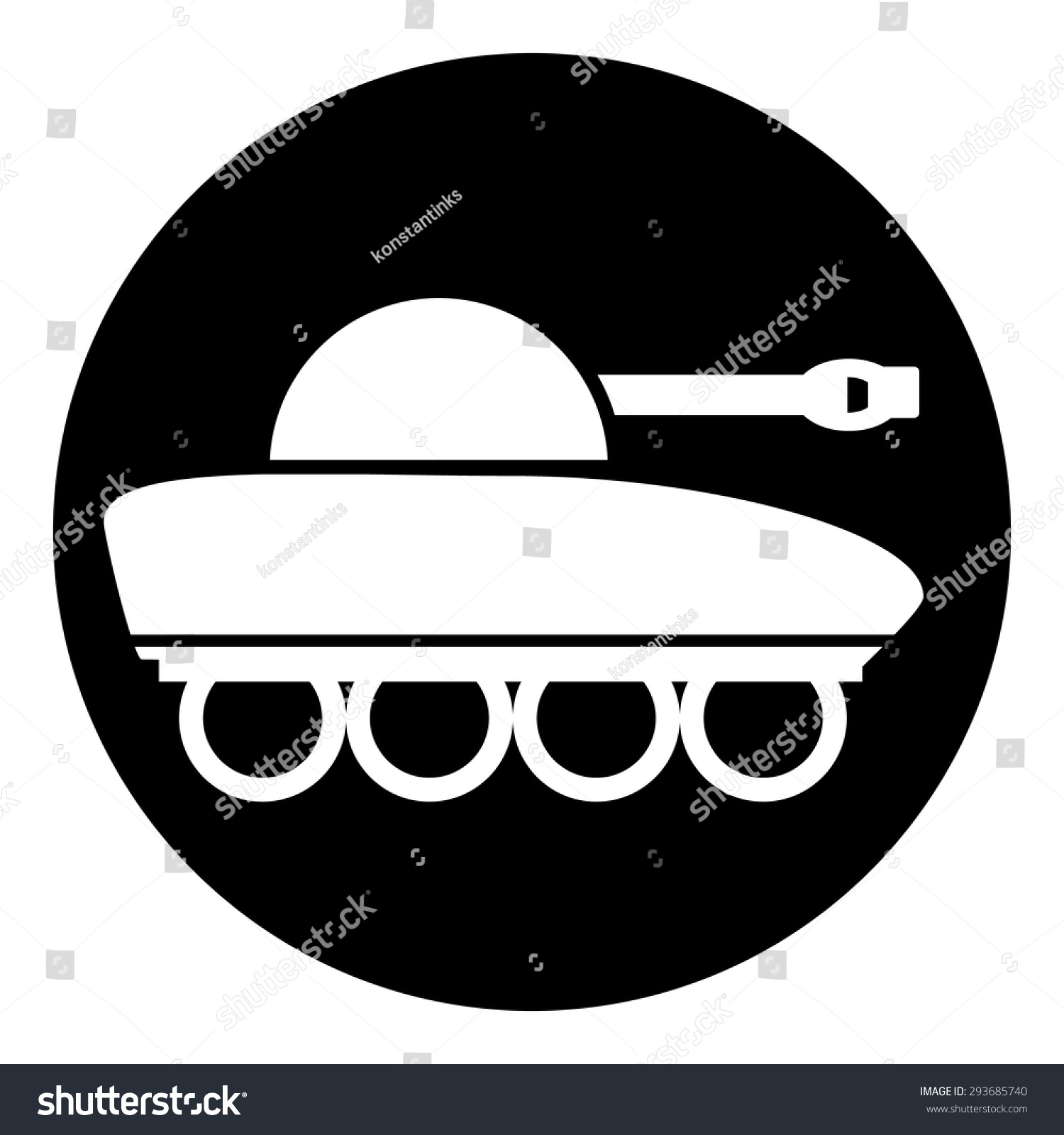 Panzer Symbol Button On White Background 스톡 벡터(로열티 프리) 293685740 ...