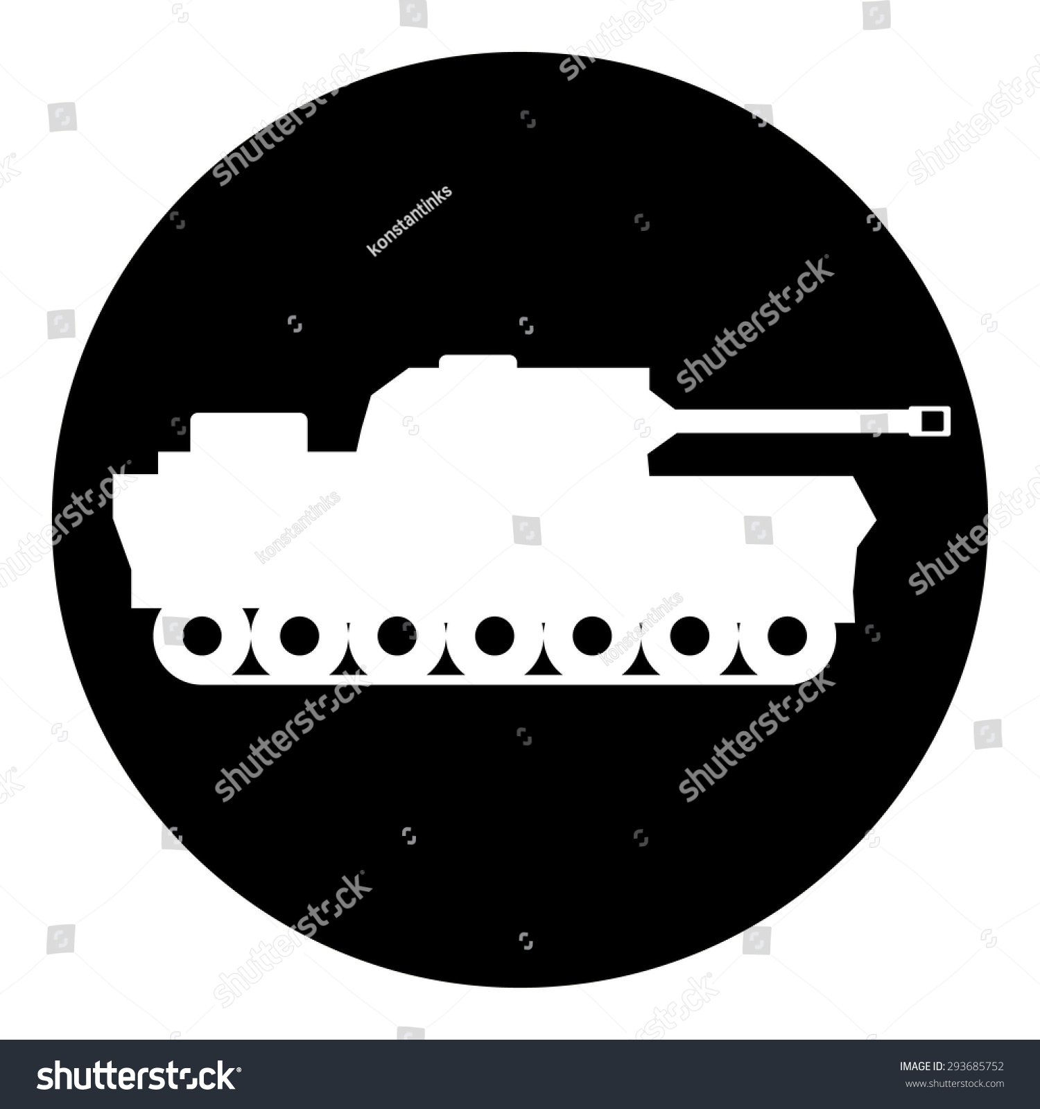 Panzer Symbol Button On White Background: vector de stock (libre de ...