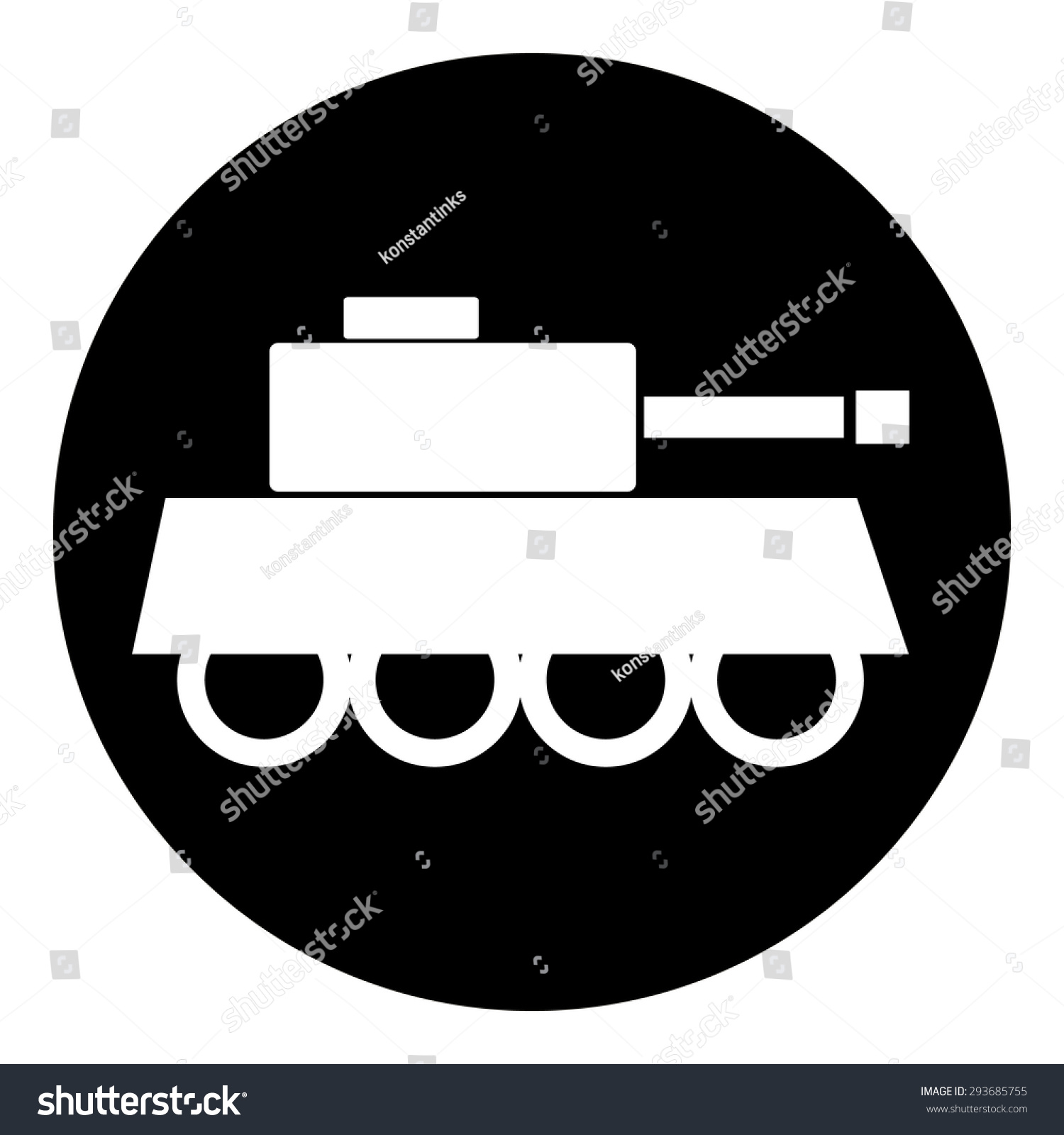 Panzer Symbol Button On White Background Stock Vector (Royalty Free ...