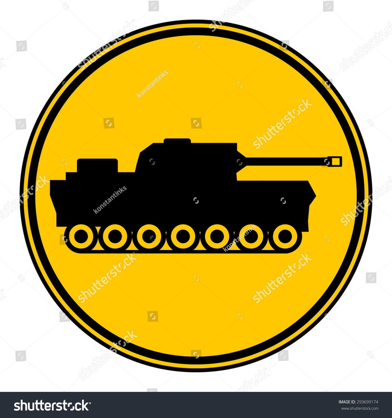 Panzer Symbol Button On White Background: vector de stock (libre de ...