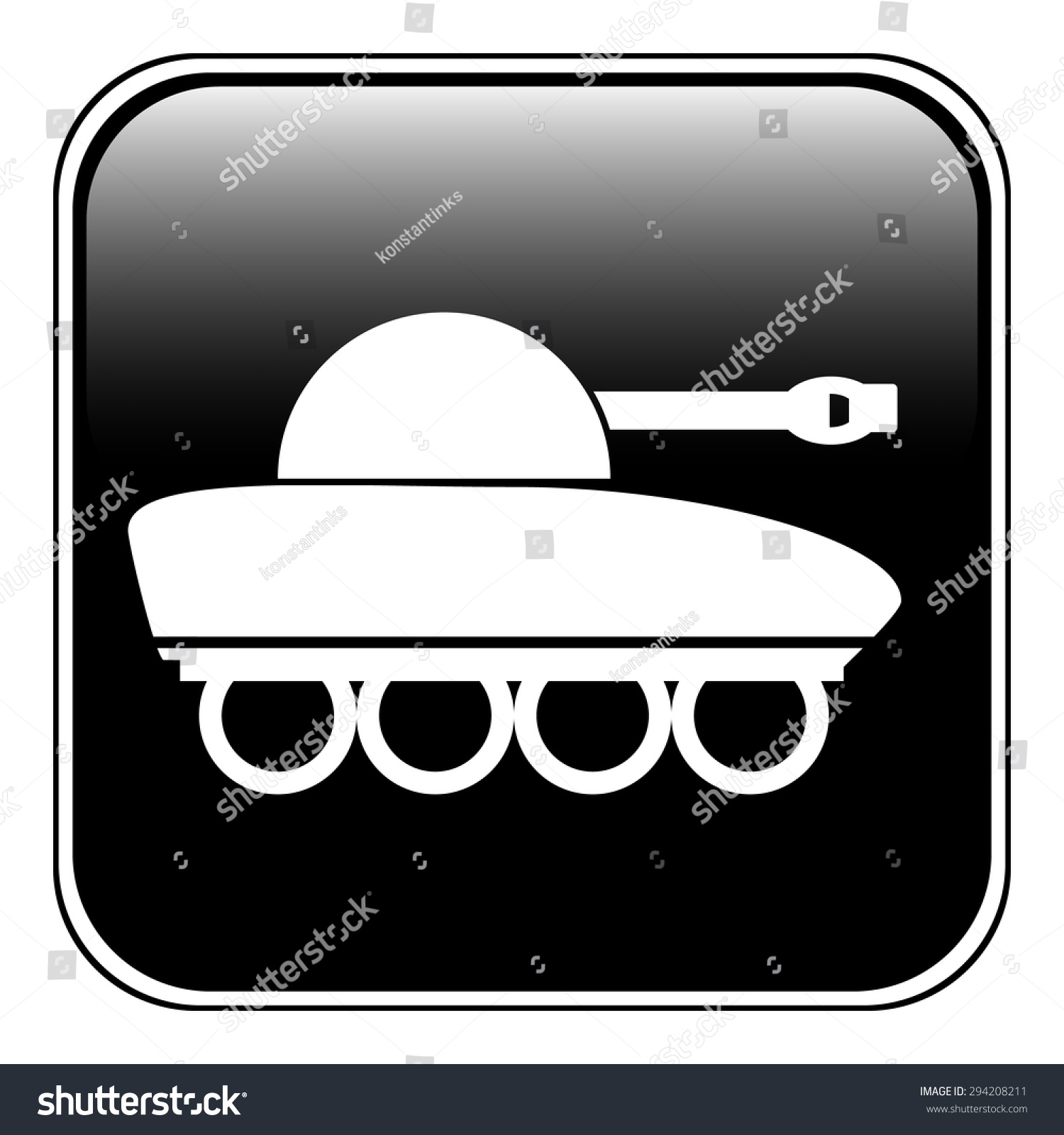 Panzer Symbol Button On White Background: vector de stock (libre de ...