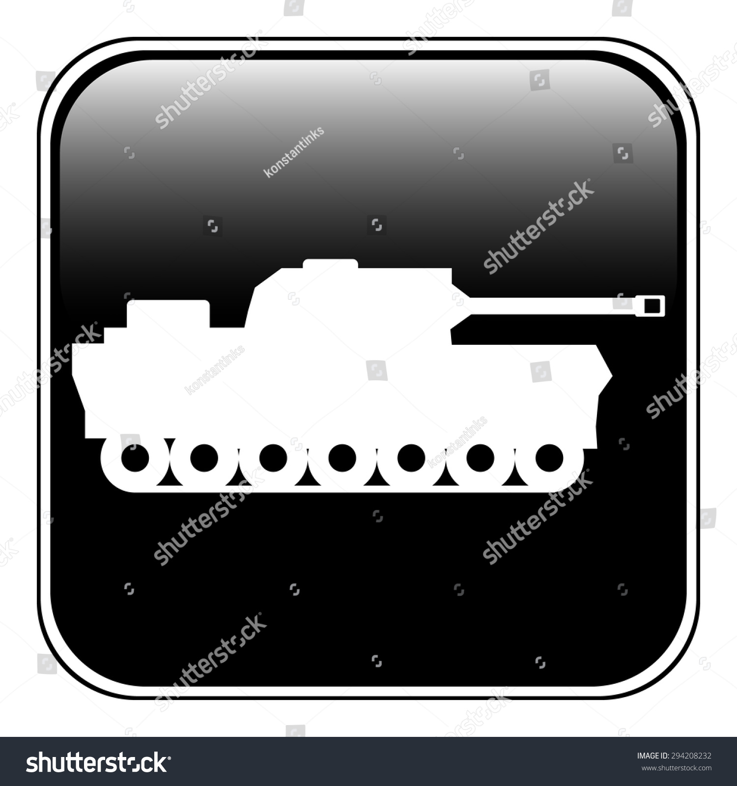 Panzer Symbol Button On White Background Stock Vector (Royalty Free ...