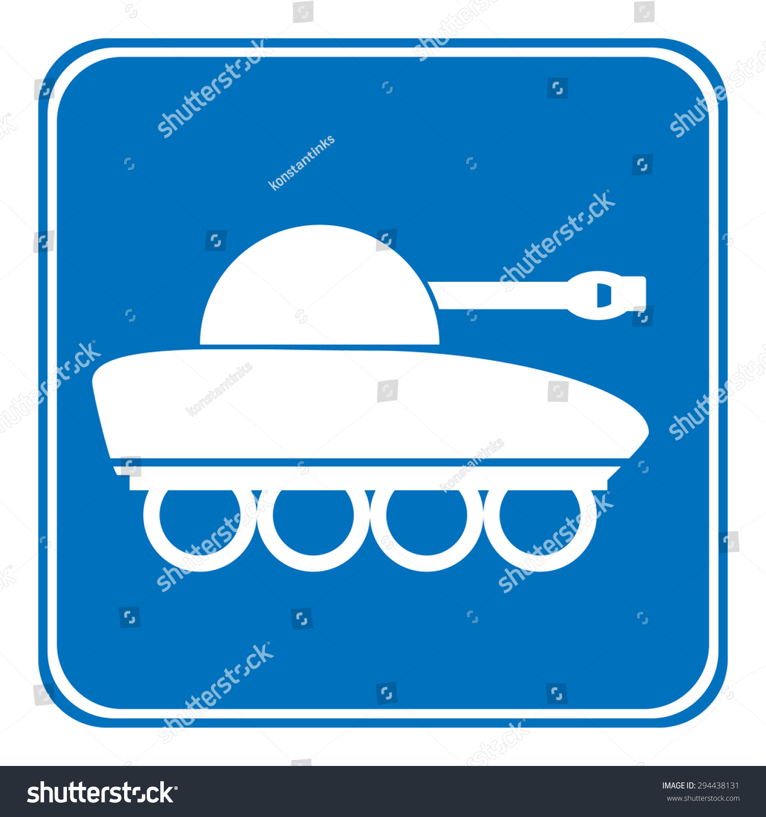 Panzer Symbol Button On White Background: vector de stock (libre de ...