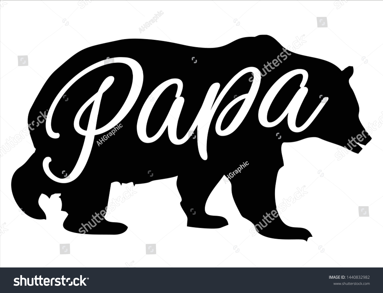 Papa Bear Vector Logo Templete Fathers Stock Vector (Royalty Free ...