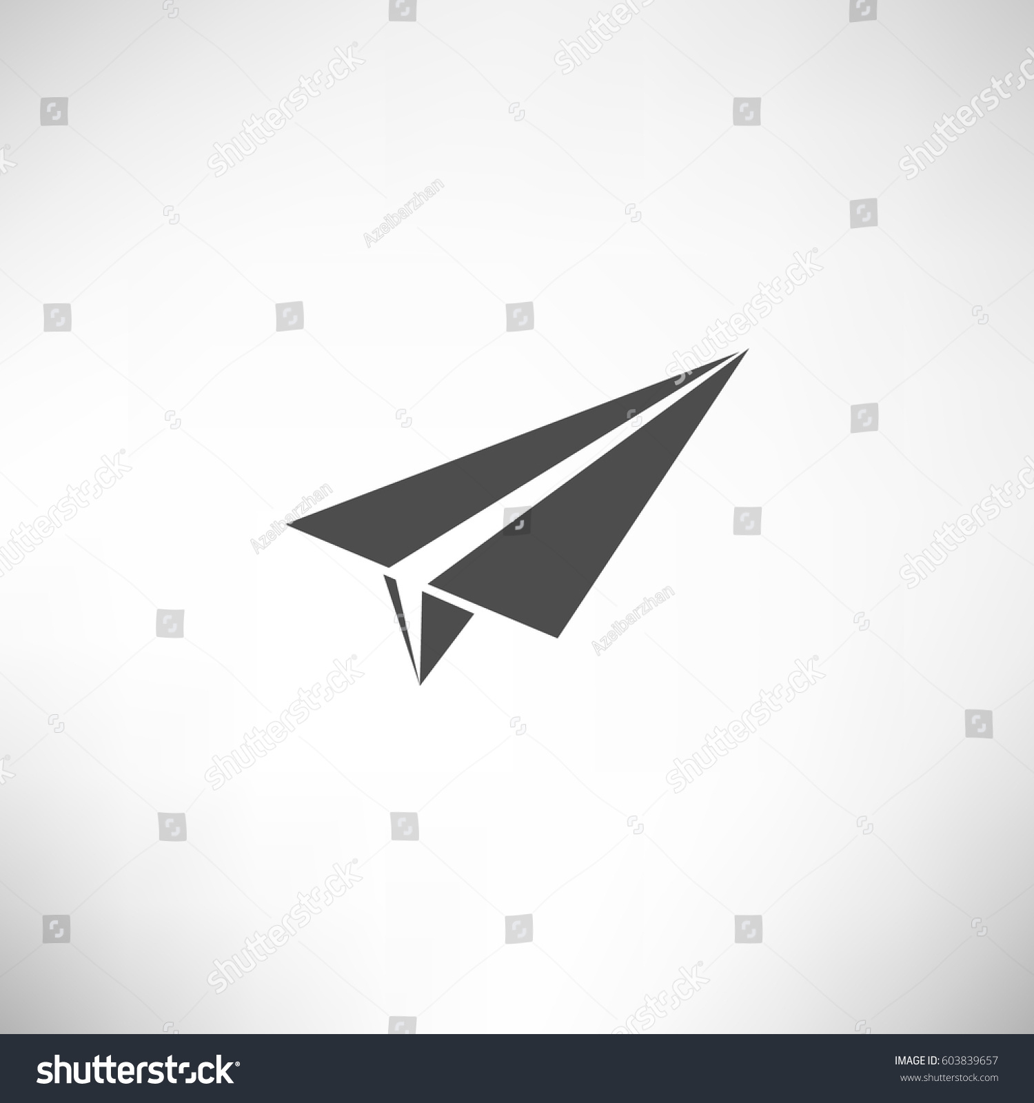 Paper Airplane Icon: vector de stock (libre de regalías) 603839657