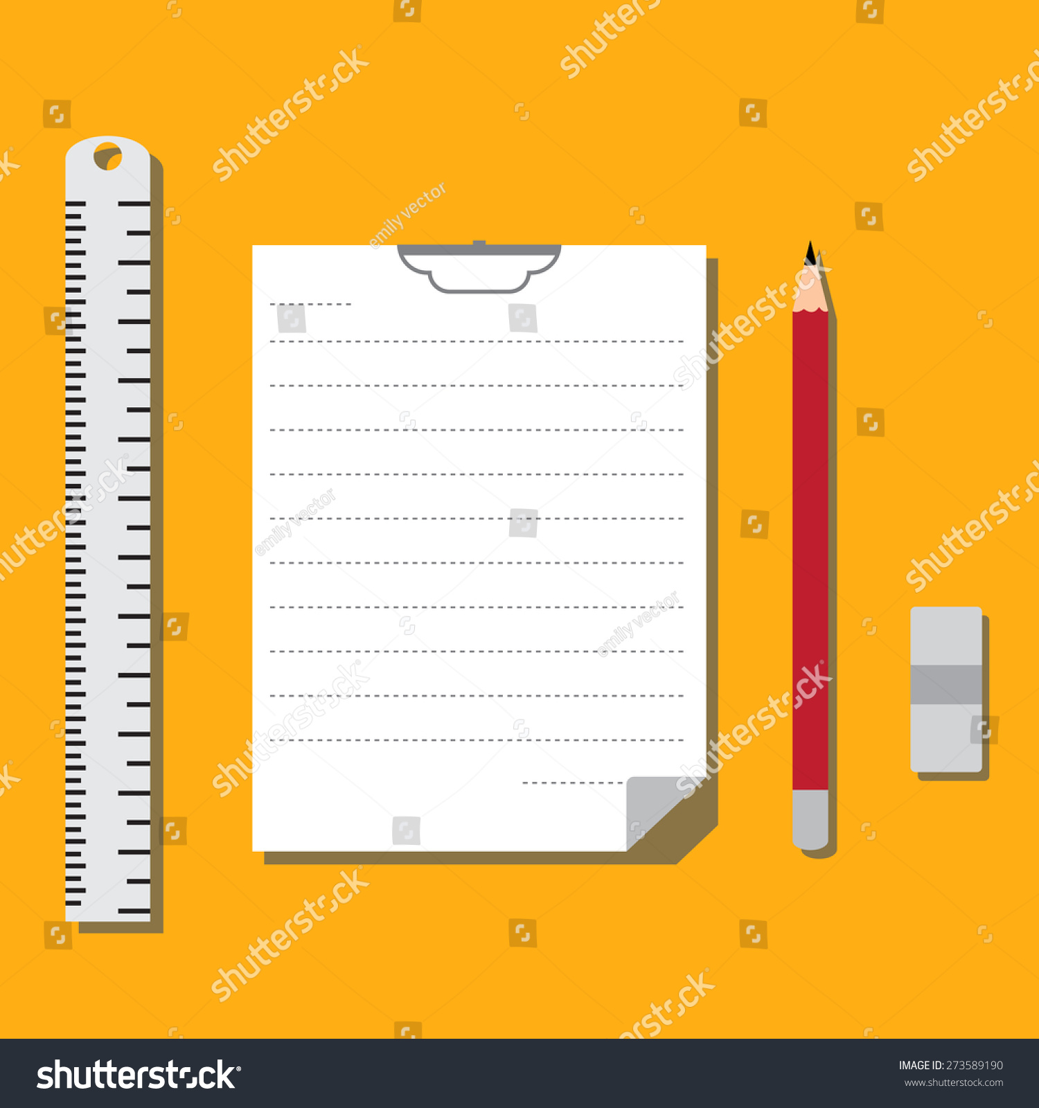 Paper Stationery Vector Stock Vector (Royalty Free) 273589190 ...