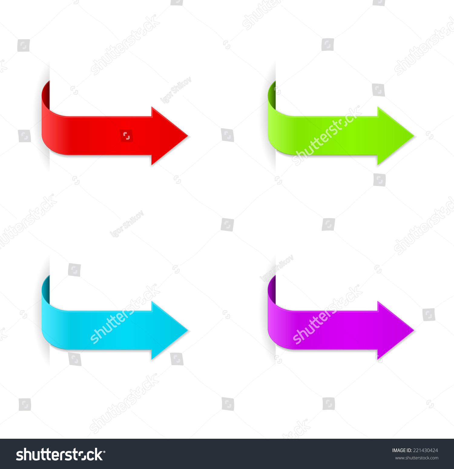 Paper Arrow Banner Design Stock Vector (Royalty Free) 221430424
