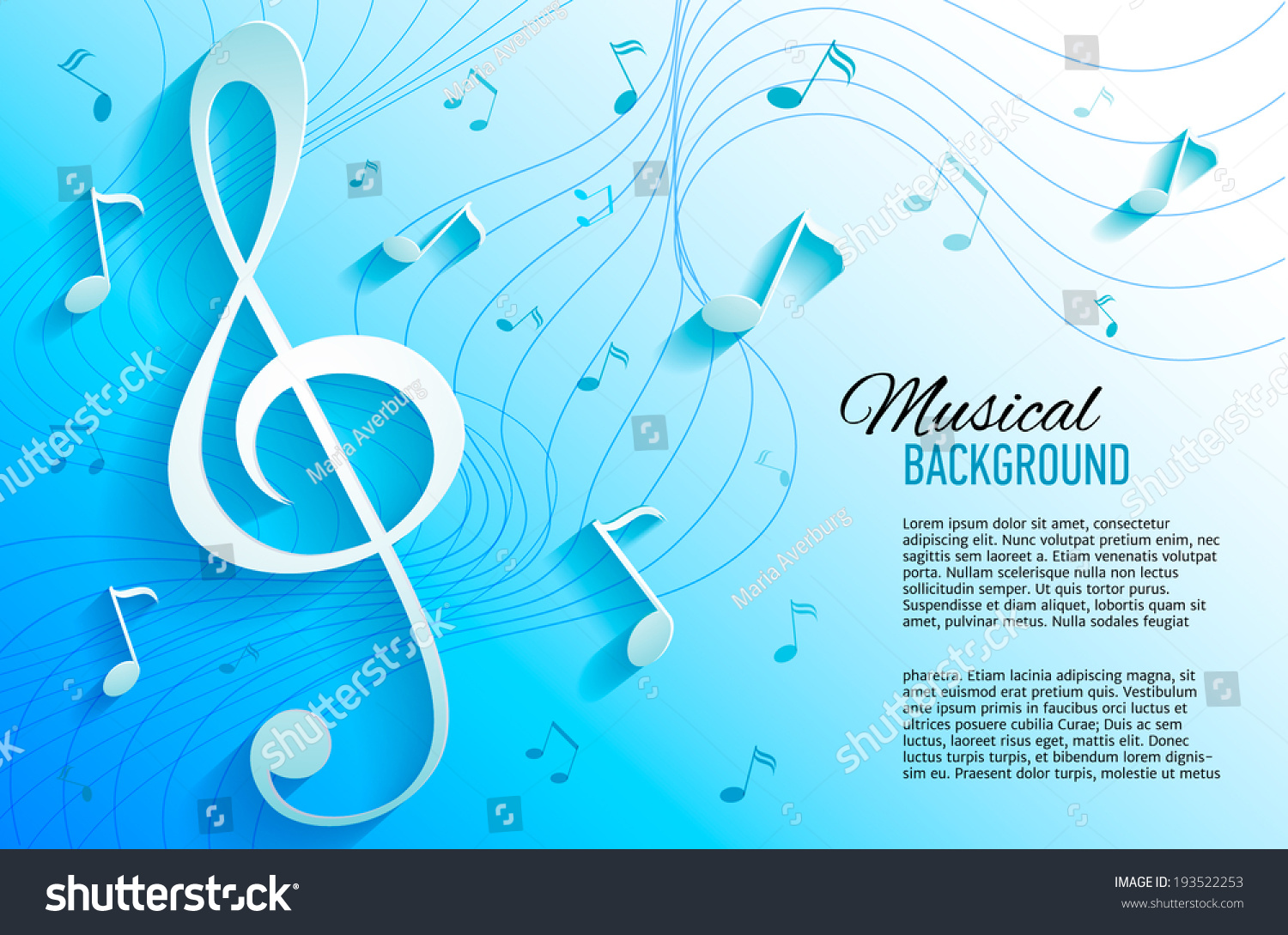 Vektor Stok Paper Background Music Notes Vector Illustration (Tanpa ...