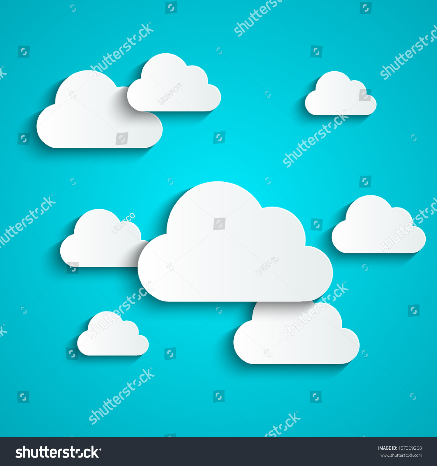 Paper Background White Clouds Stock Vector (Royalty Free) 157369268