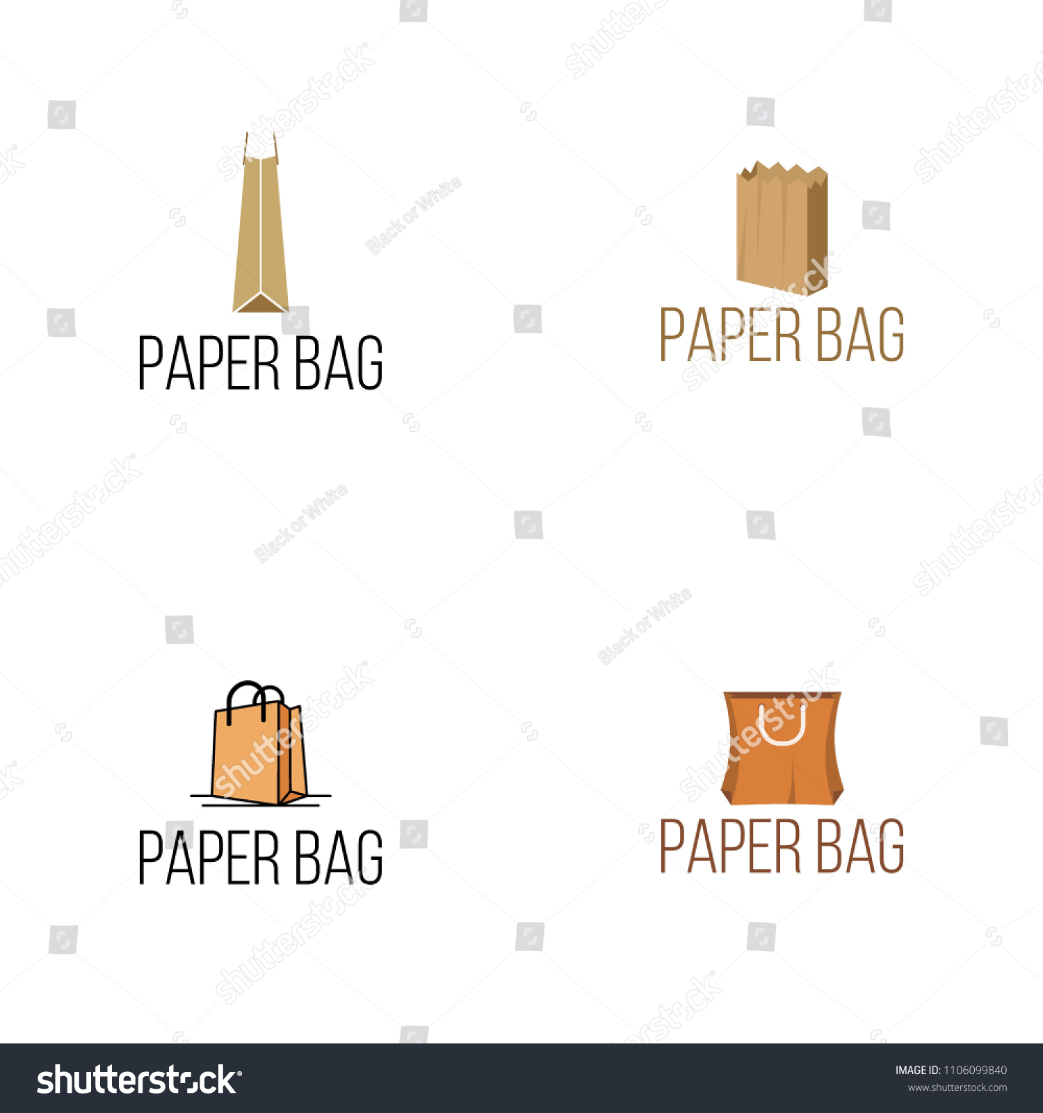 Paper Bag Logo Design Stock Vector (Royalty Free) 1106099840