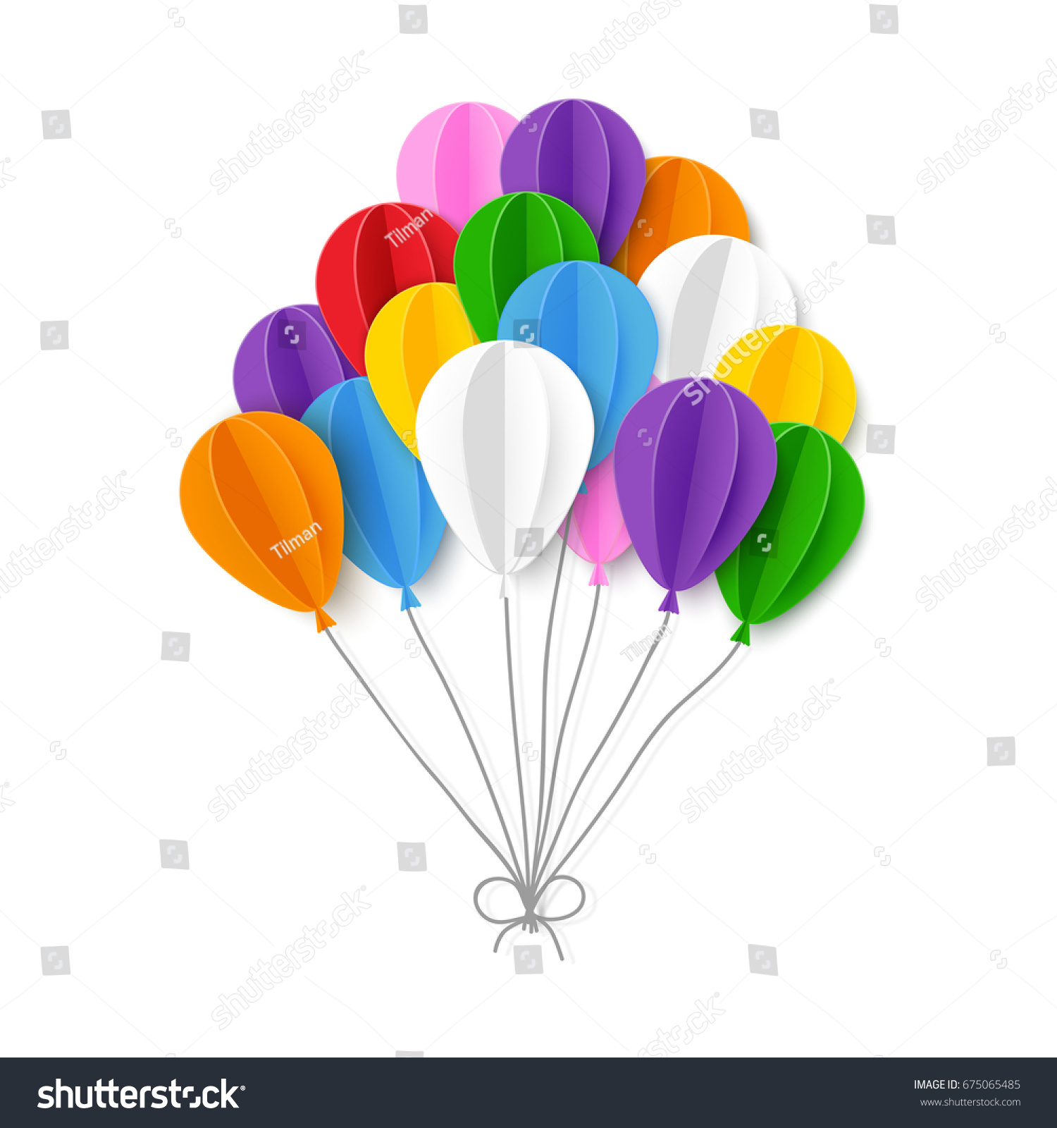 Paper Balloons Vector Illustration Stock Vector (Royalty Free ...