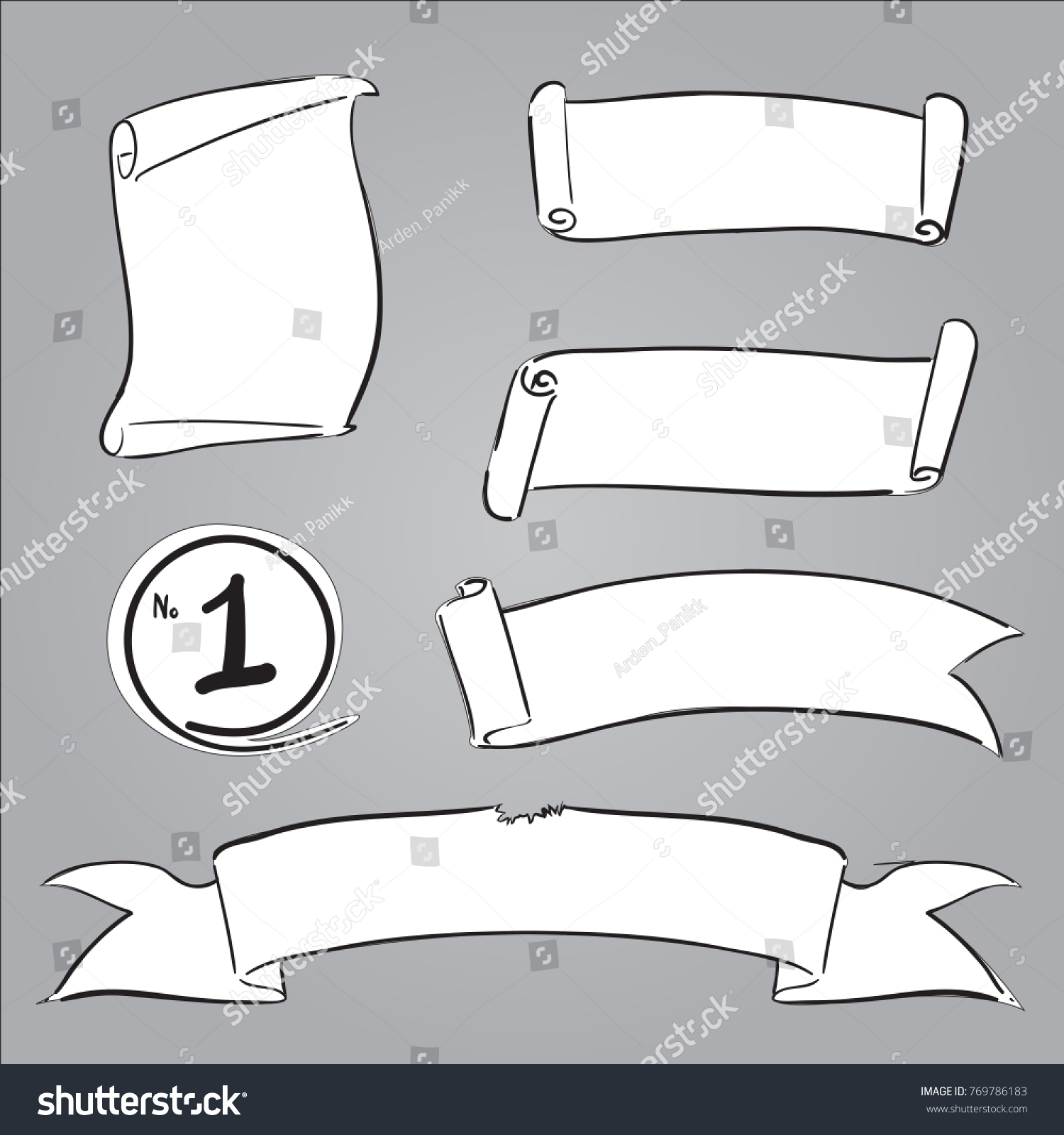Paper Banner By Drawn Cartoon Vector Stock Vector (Royalty Free ...