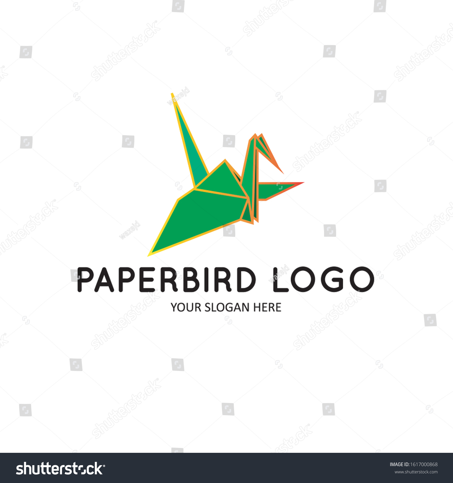 Paper Bird Logo Vector Illustration Stock Vector (Royalty Free) 1617000868