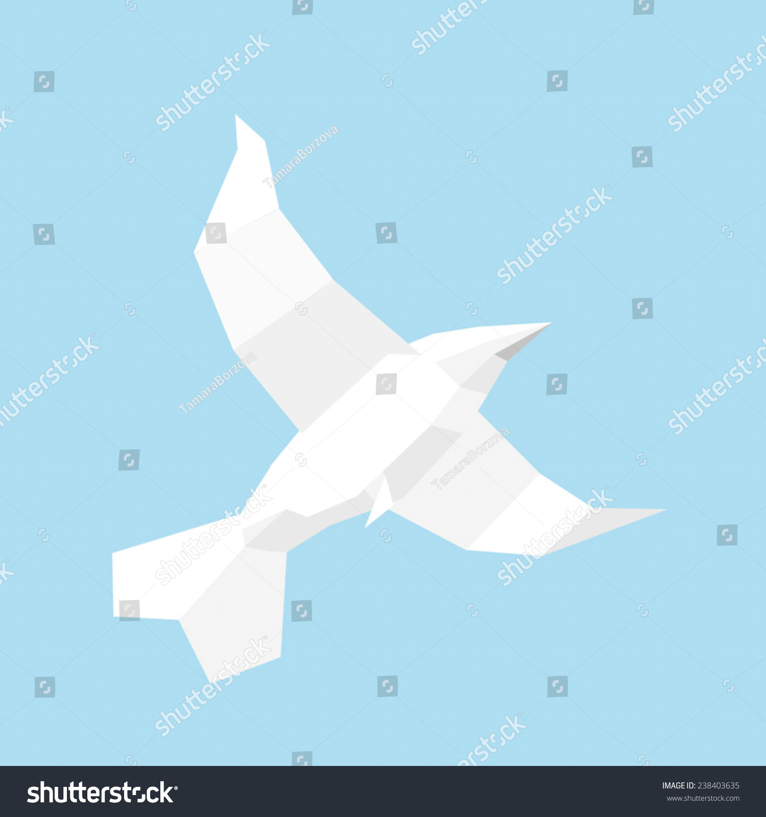 Paper Bird Vector Illustration Stock Vector (Royalty Free) 238403635 ...