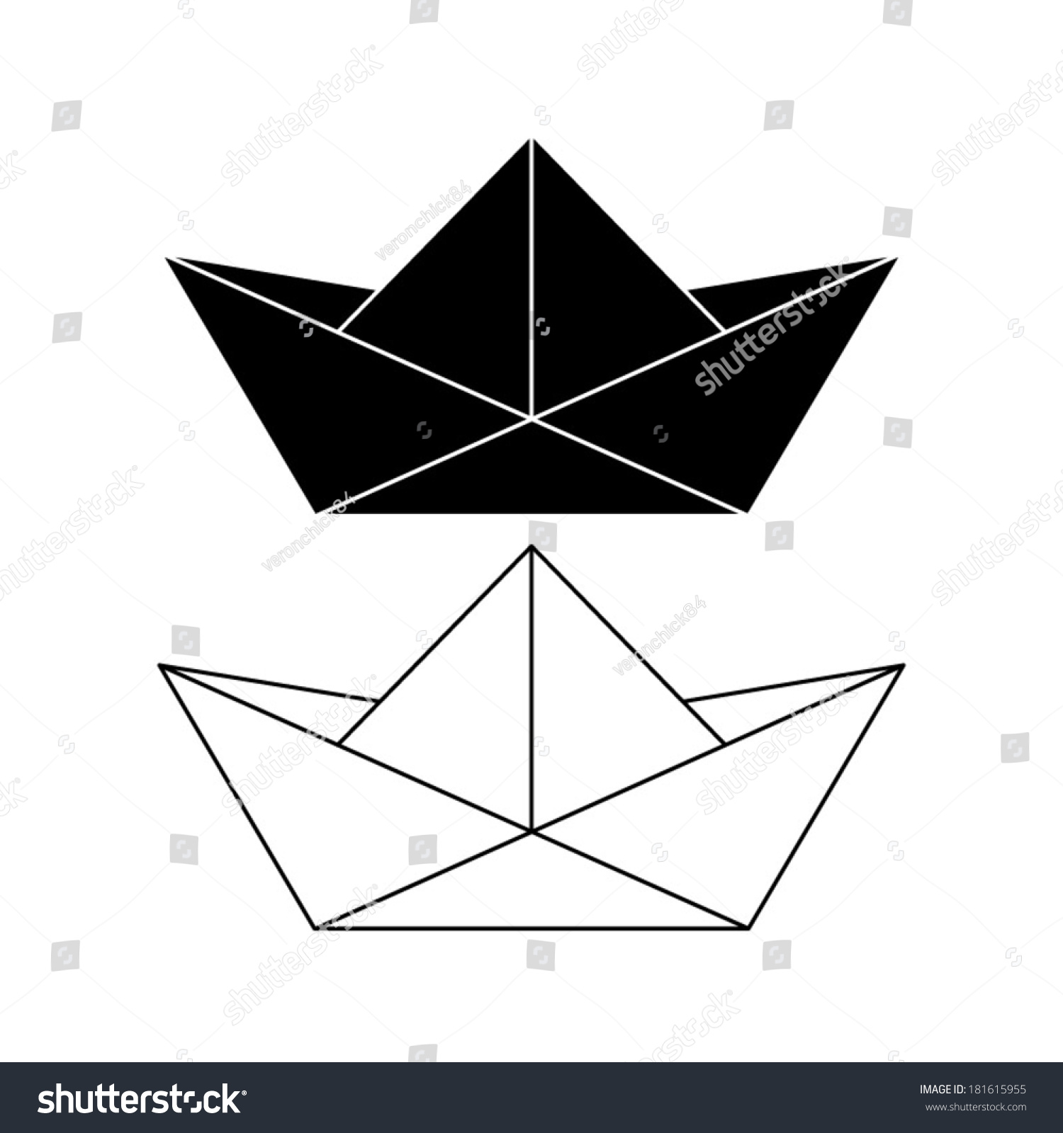 Paper Boat Vector Icon Stock-Vektorgrafik (Lizenzfrei) 181615955 ...