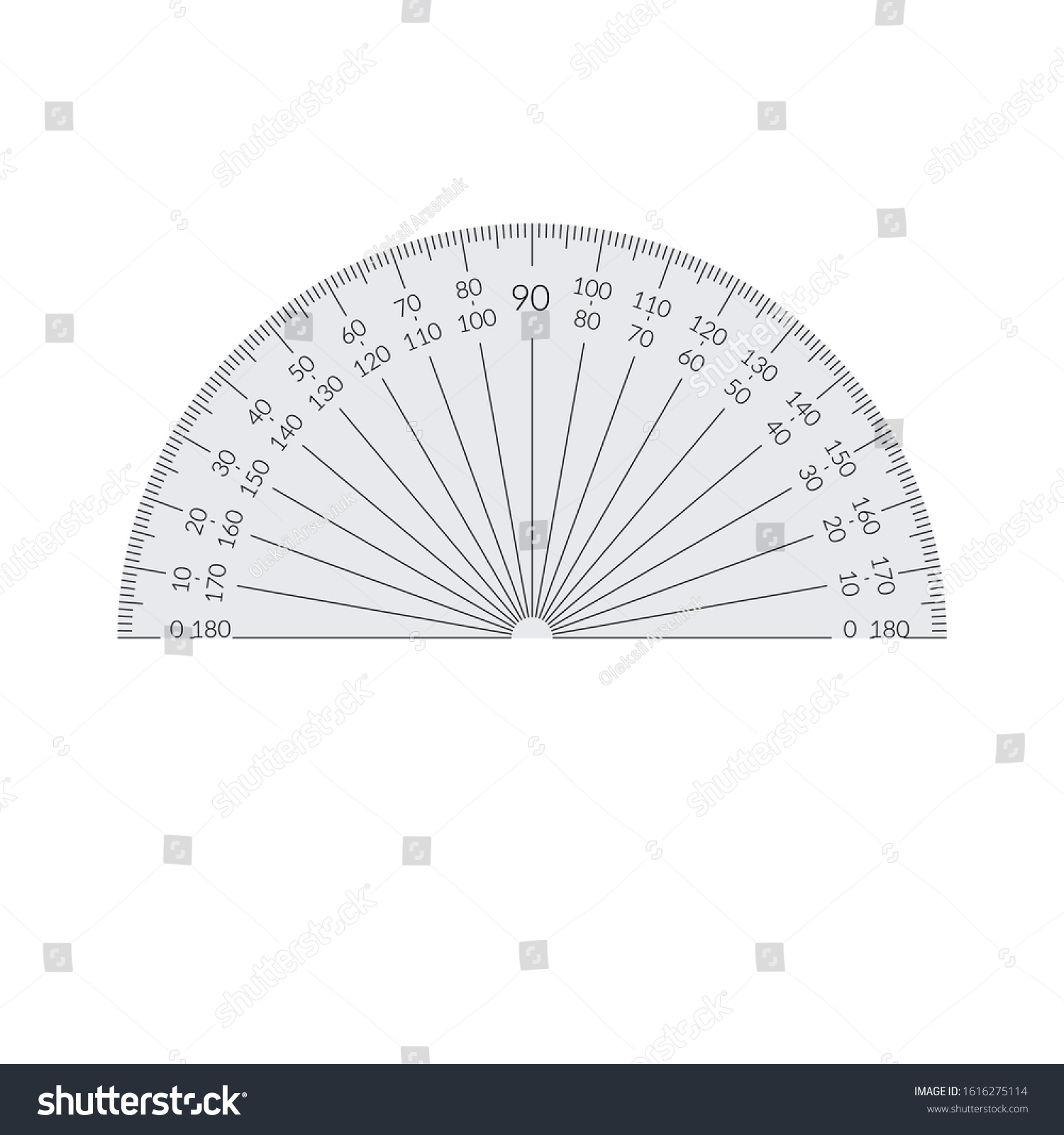 Paper Circular Protractor 180 Degree Scale Stock Vector (Royalty Free ...