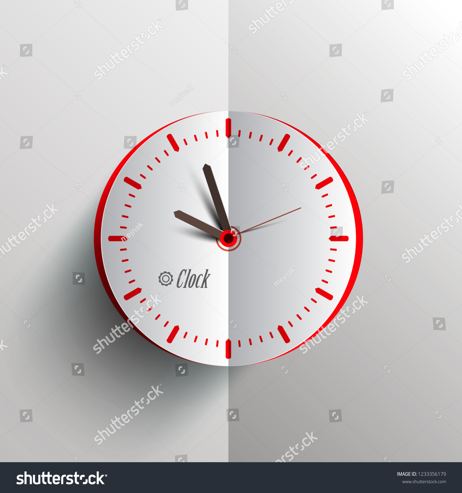 Paper Clock Analog Vector Time Symbol Stock Vector (Royalty Free ...