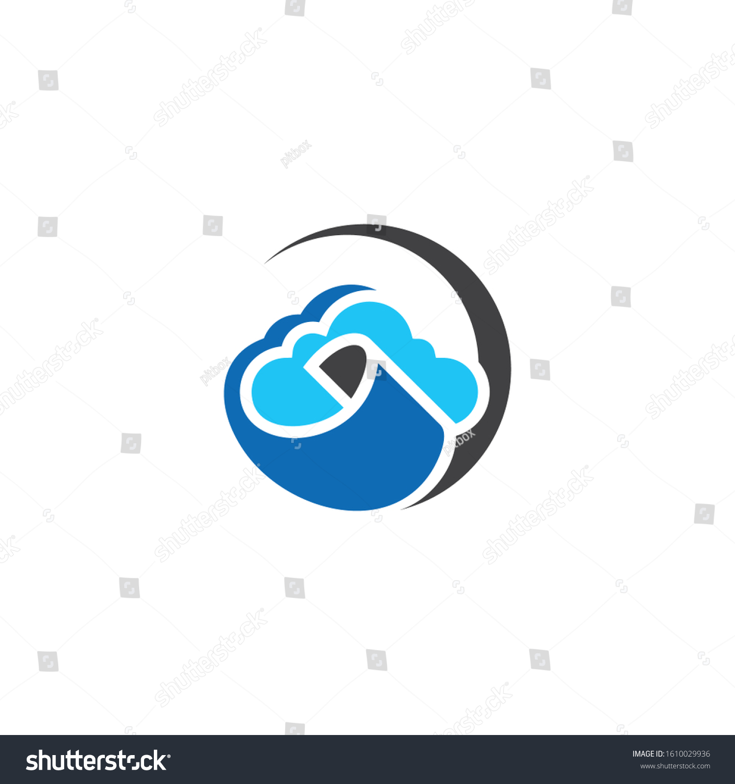 Paper Cloud Logo Design Vector Stock Vector (Royalty Free) 1610029936 ...