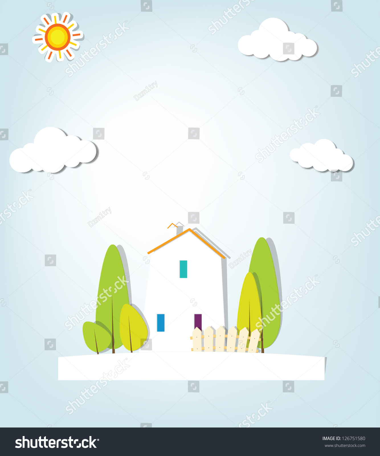 Paper Cut House Vector Image Stock Vector (Royalty Free) 126751580 ...