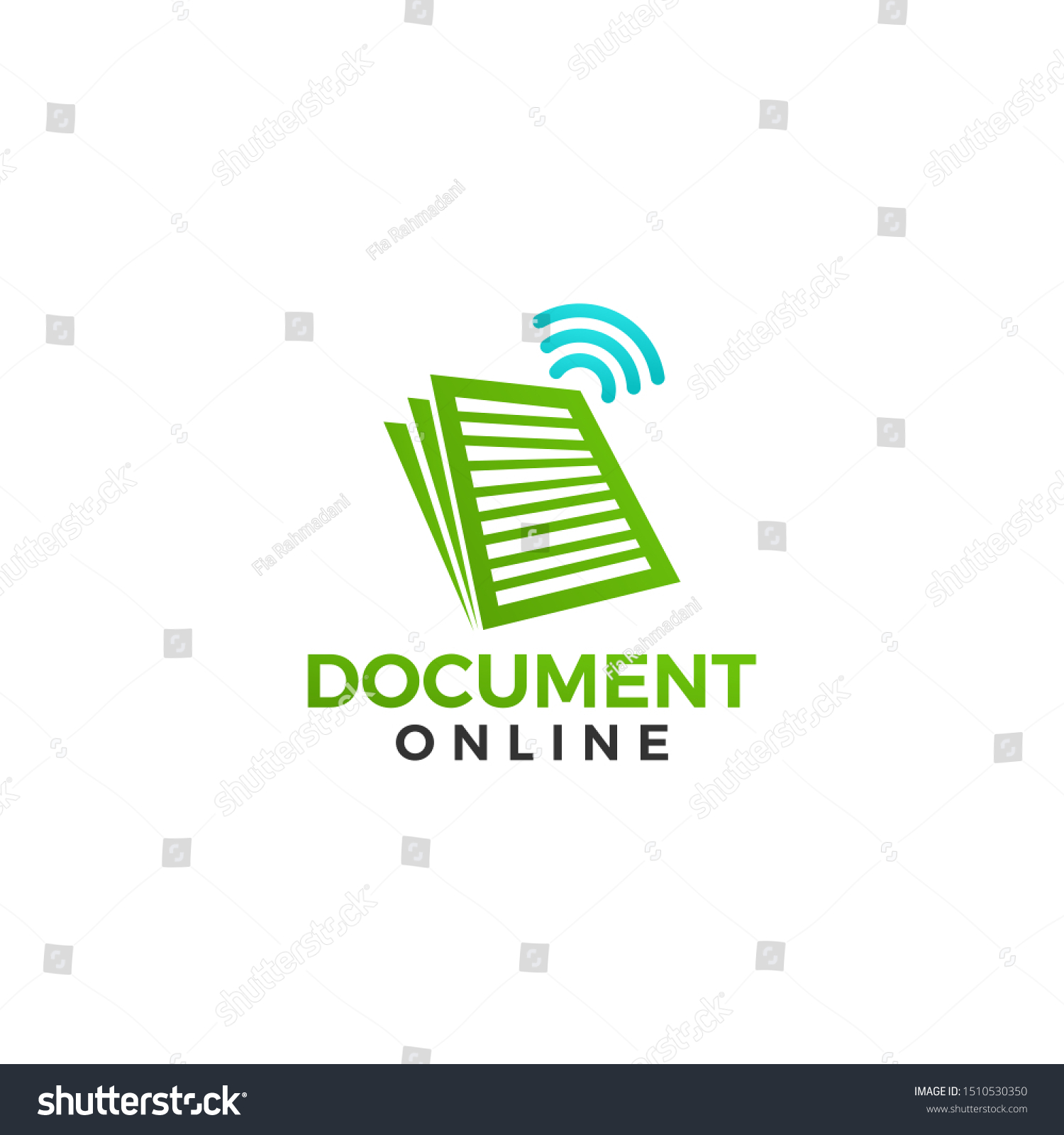 Paper Document Online Logo Design Concept Stock Vector (Royalty Free ...