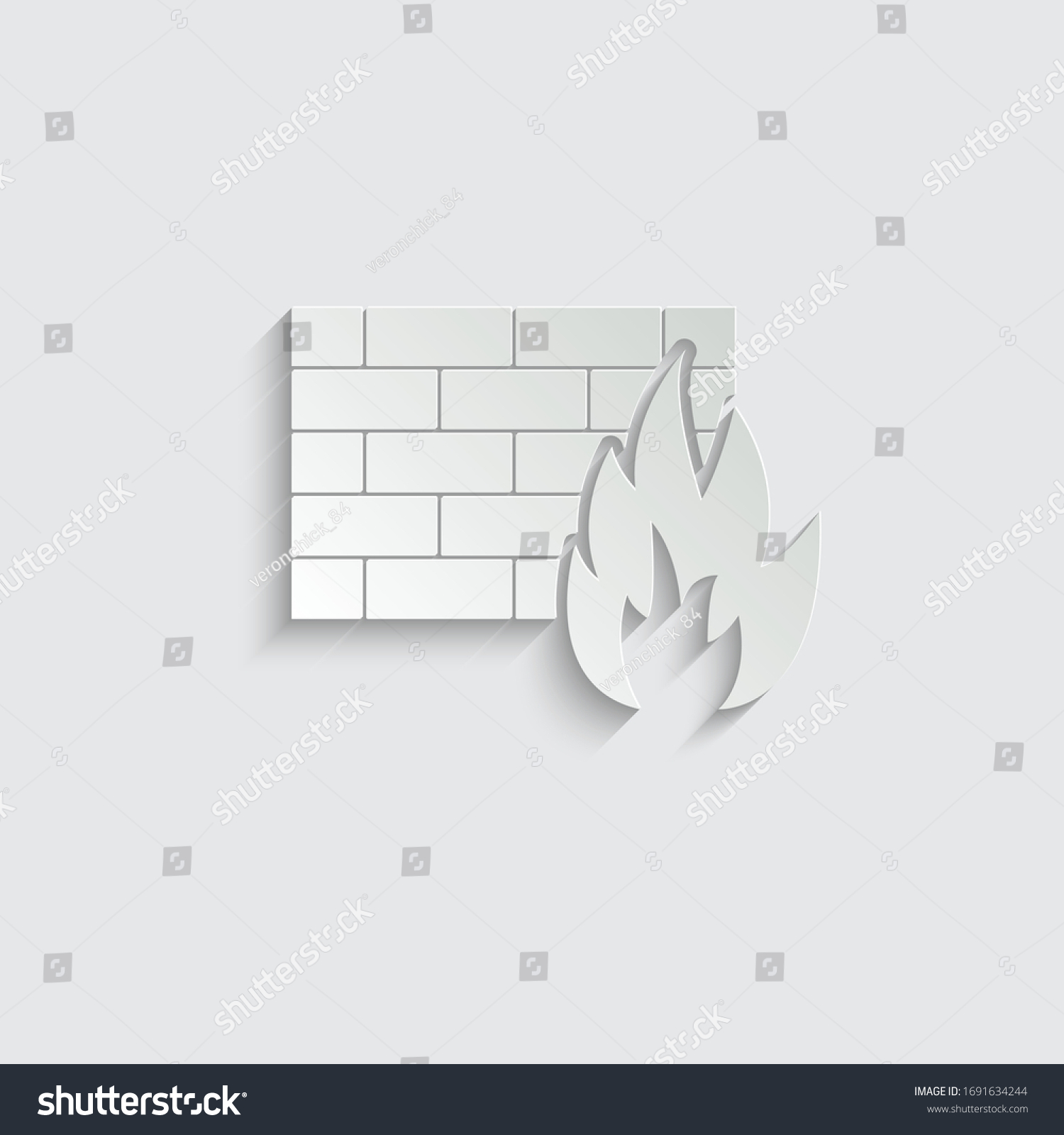 Paper Firewall Icon Fireplace Icon Vector Stock Vector (Royalty Free ...