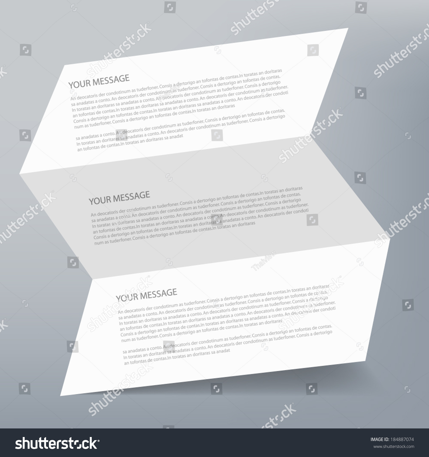 Paper Fold Origami Background Text Message Stock Vector (Royalty Free ...
