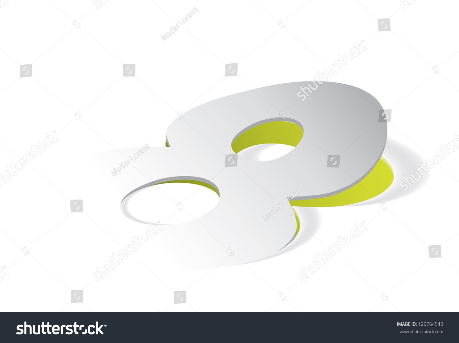 Paper Folding Number 8 Perspective View Stock Vector (Royalty Free ...