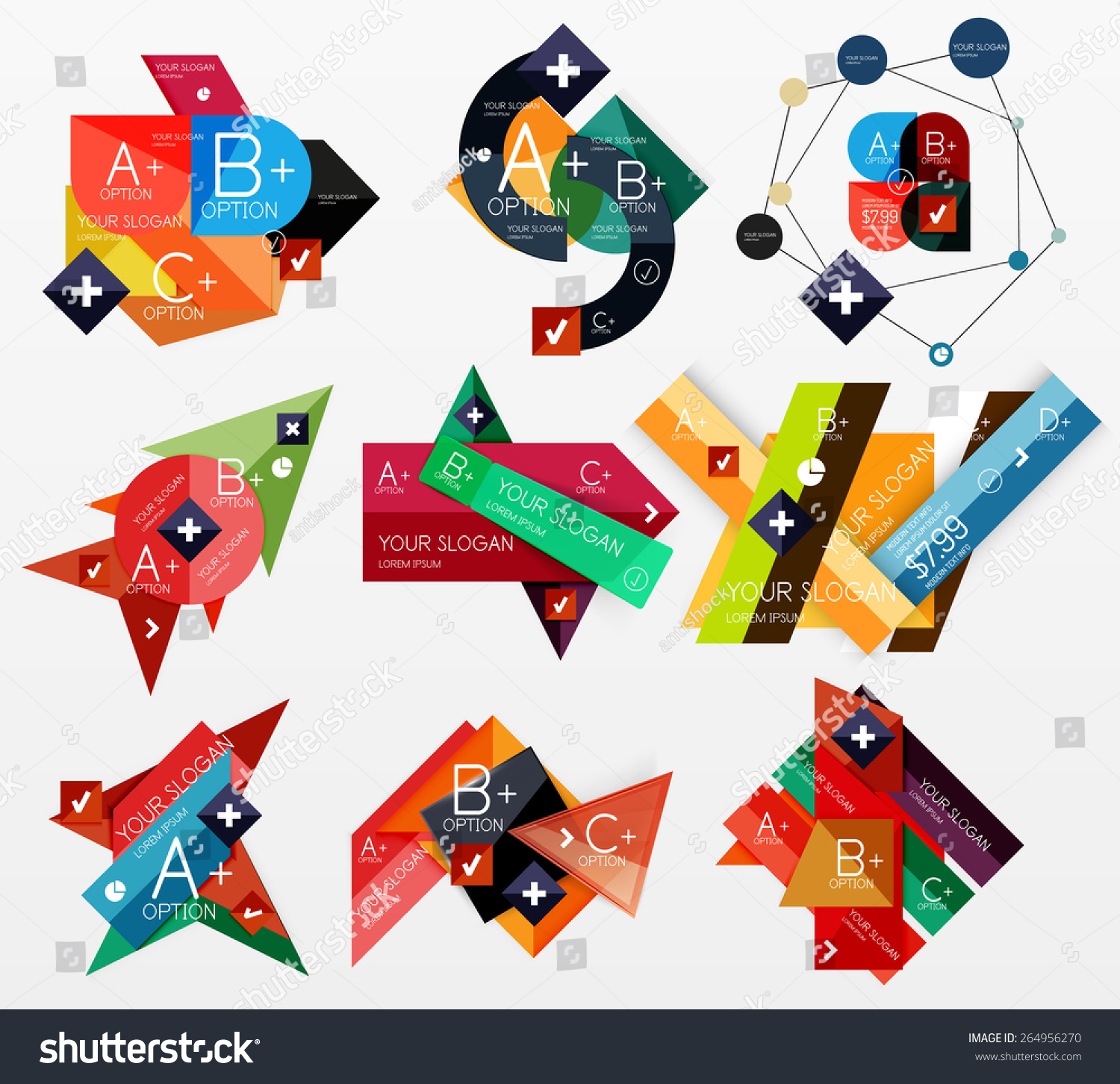 Paper Graphics Infographic Web Layouts Sample Stock Vector (Royalty ...