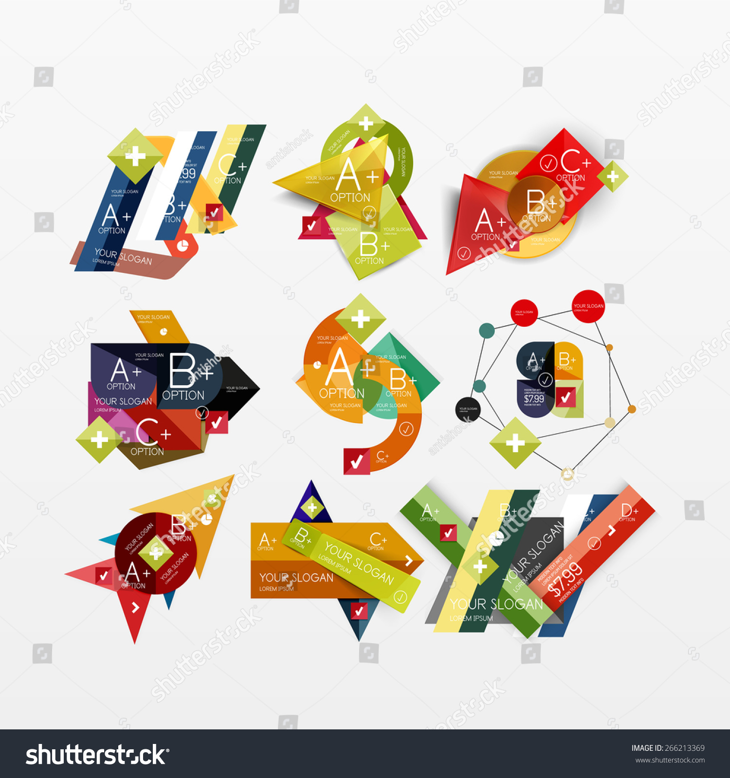 Paper Graphics Infographic Web Layouts Sample Stock Vector (Royalty ...