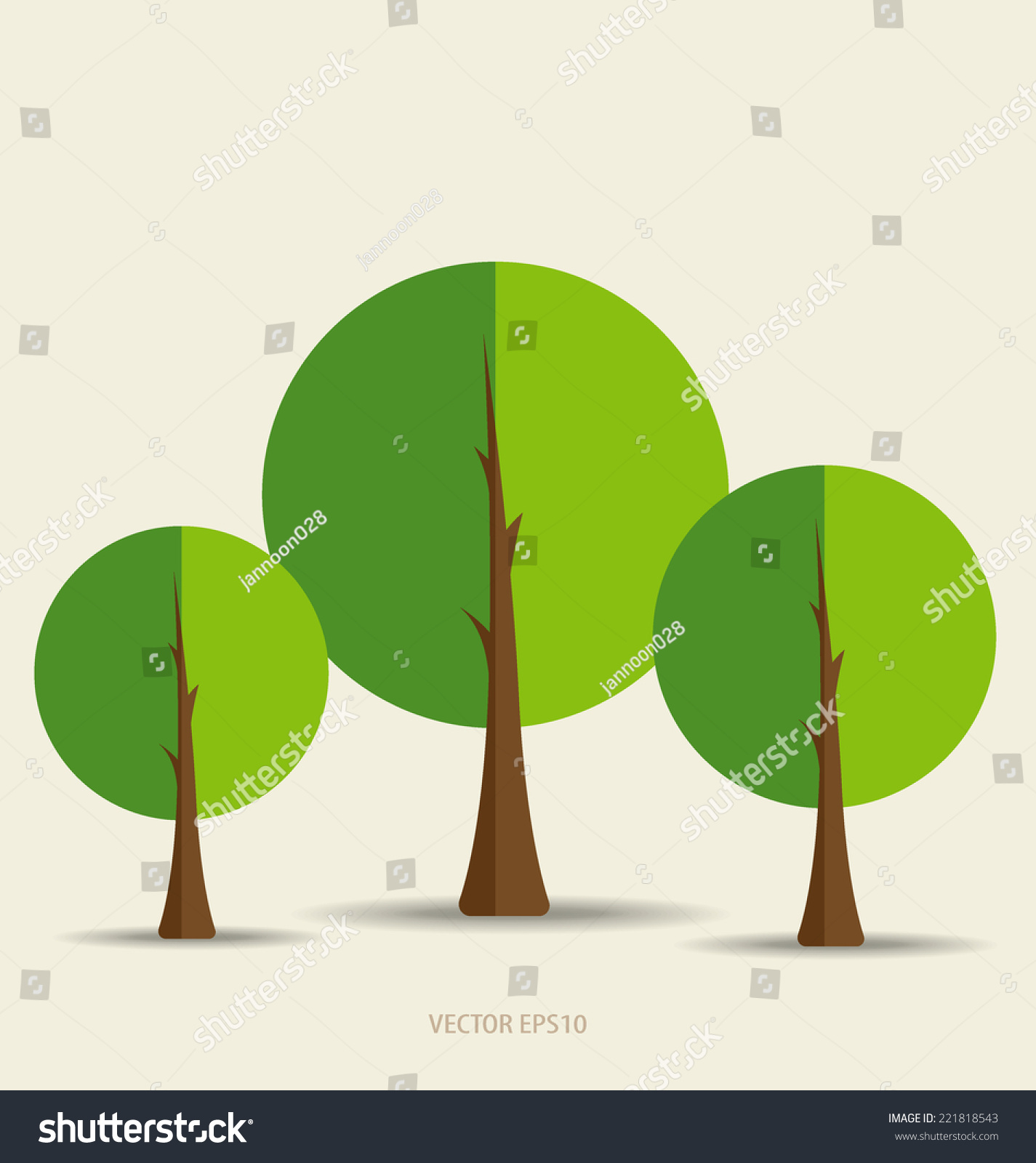 Paper Green Tree Vector Illustration Stock Vector (Royalty Free ...