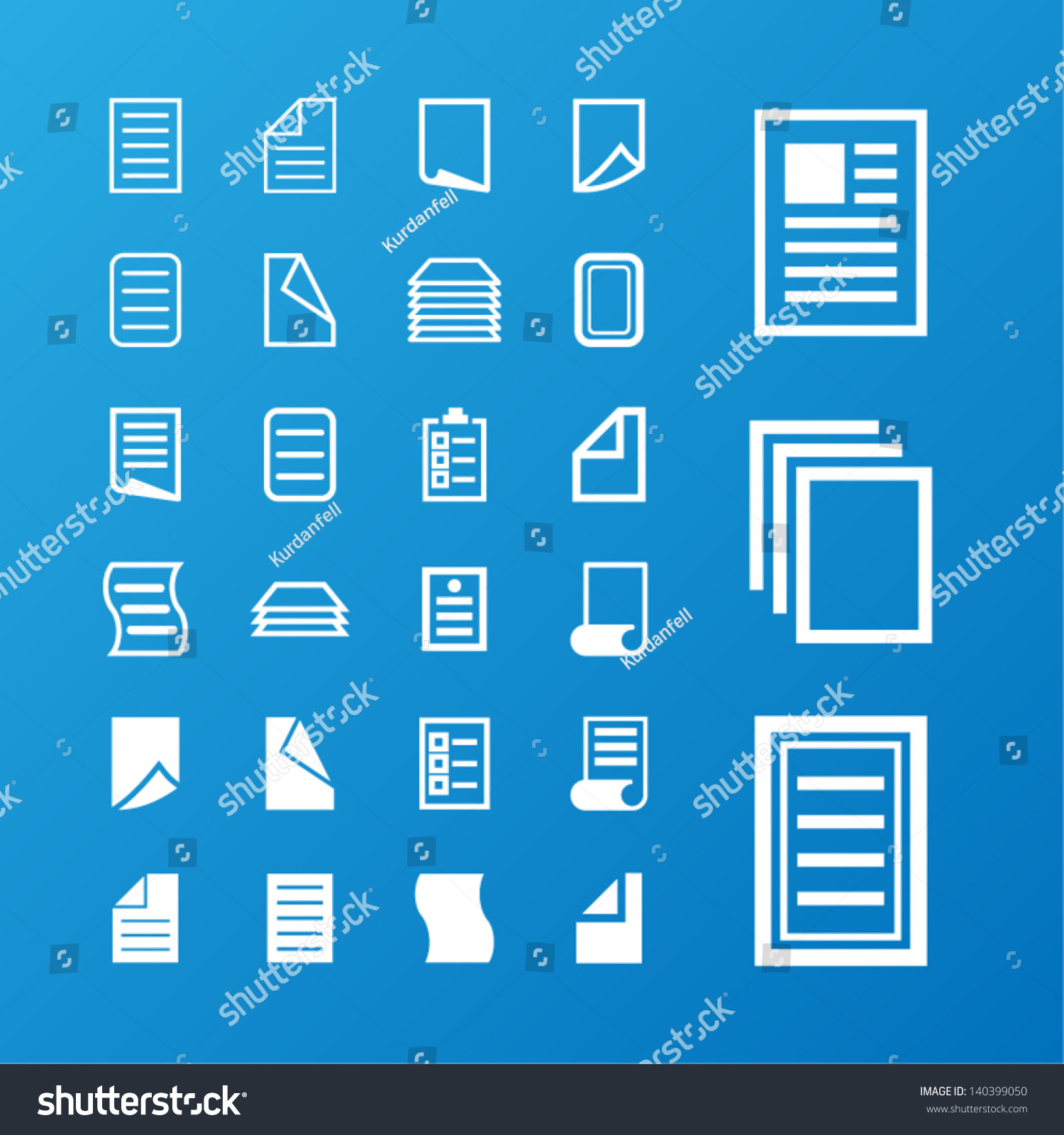 Paper Icons Stock Vector (Royalty Free) 140399050 - Shutterstock
