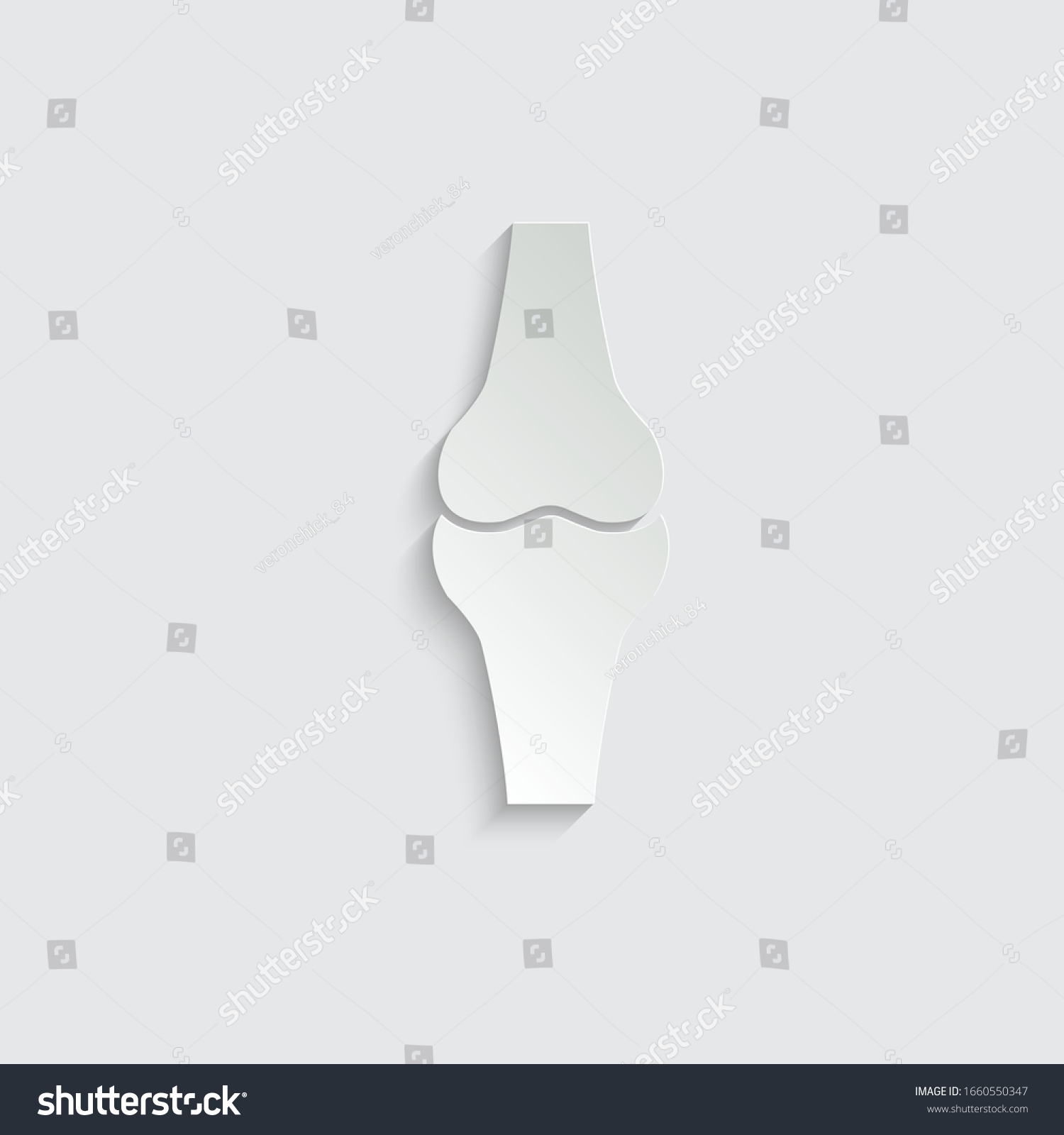 Paper Knee Bones Icon Human Knee Stock Vector (Royalty Free) 1660550347 ...