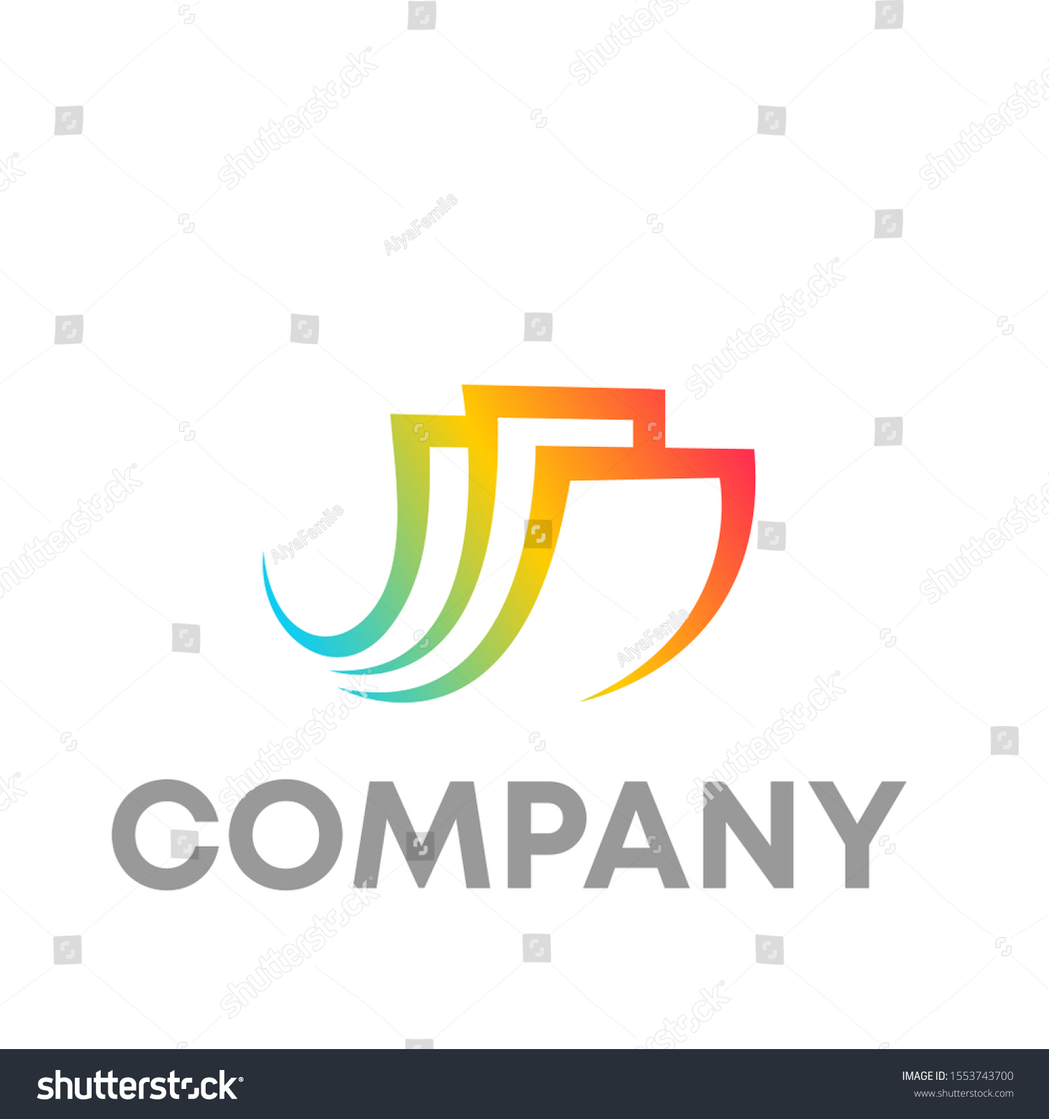 Paper Logo Vector Template Sign Stock Vector (Royalty Free) 1553743700